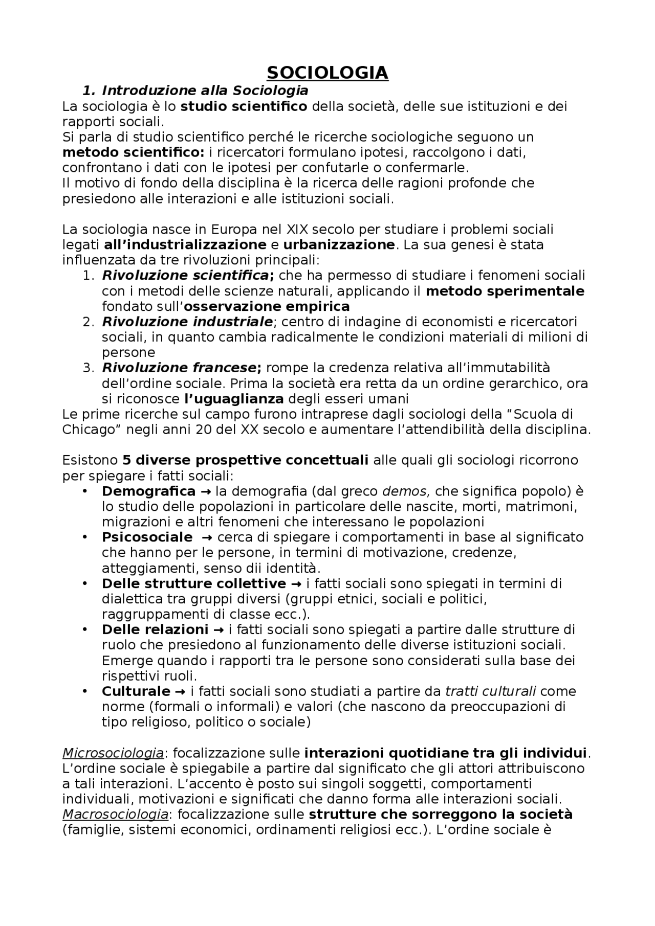 Manuale Di Sociologia Smelser Riassunto Docsity