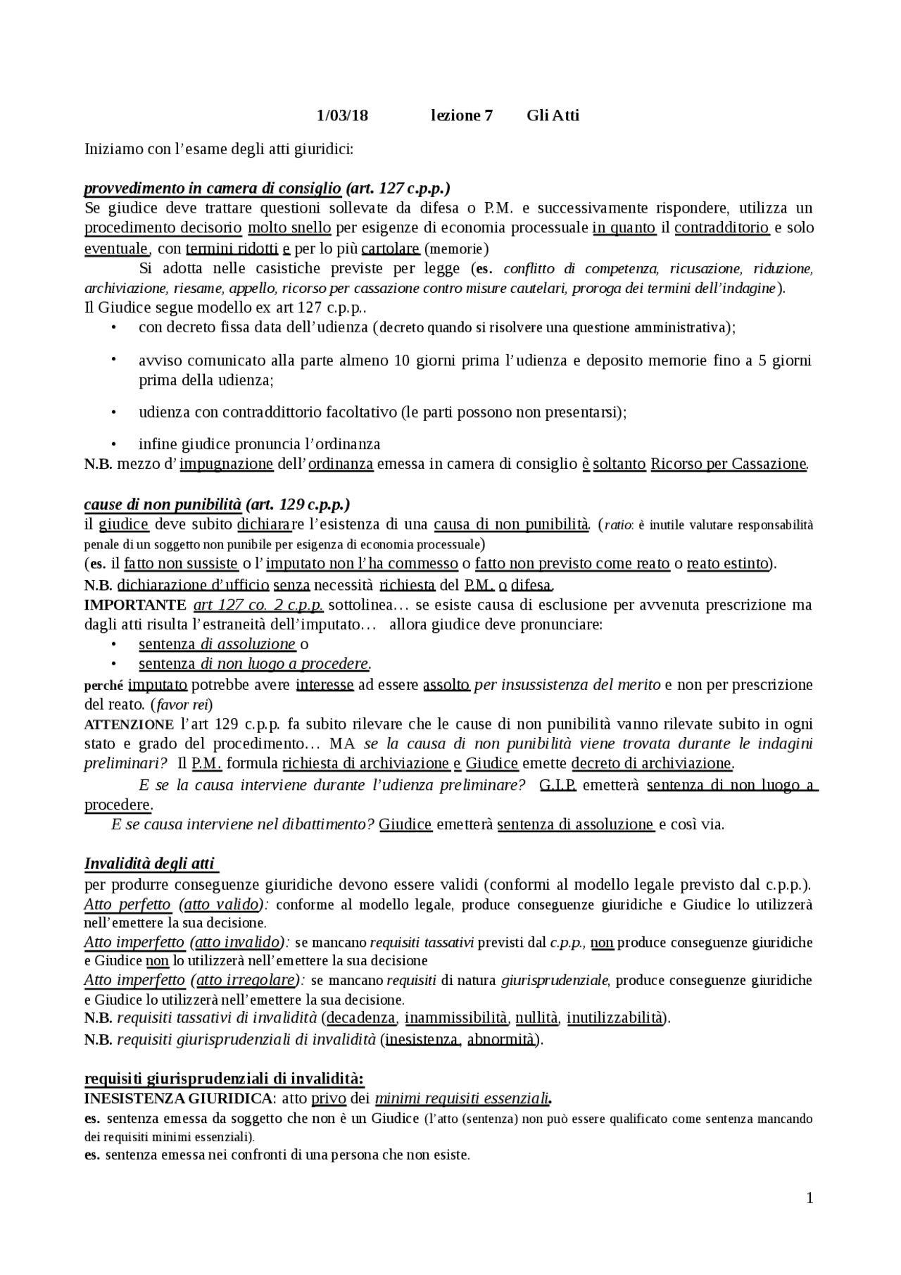 Procedura Penale 1 Riassunti Lezione Frontale Dispense Di Diritto