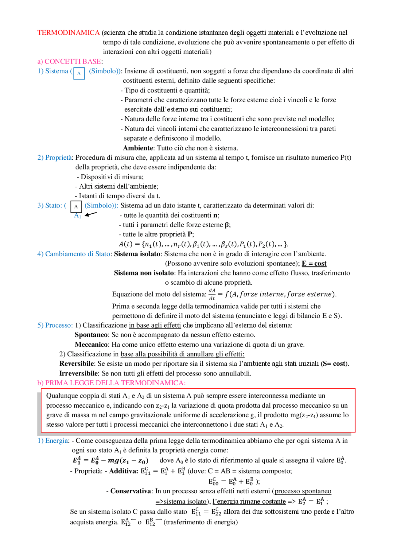 Appunti Completi Termodinamica Dispense Di Fisica Tecnica Docsity