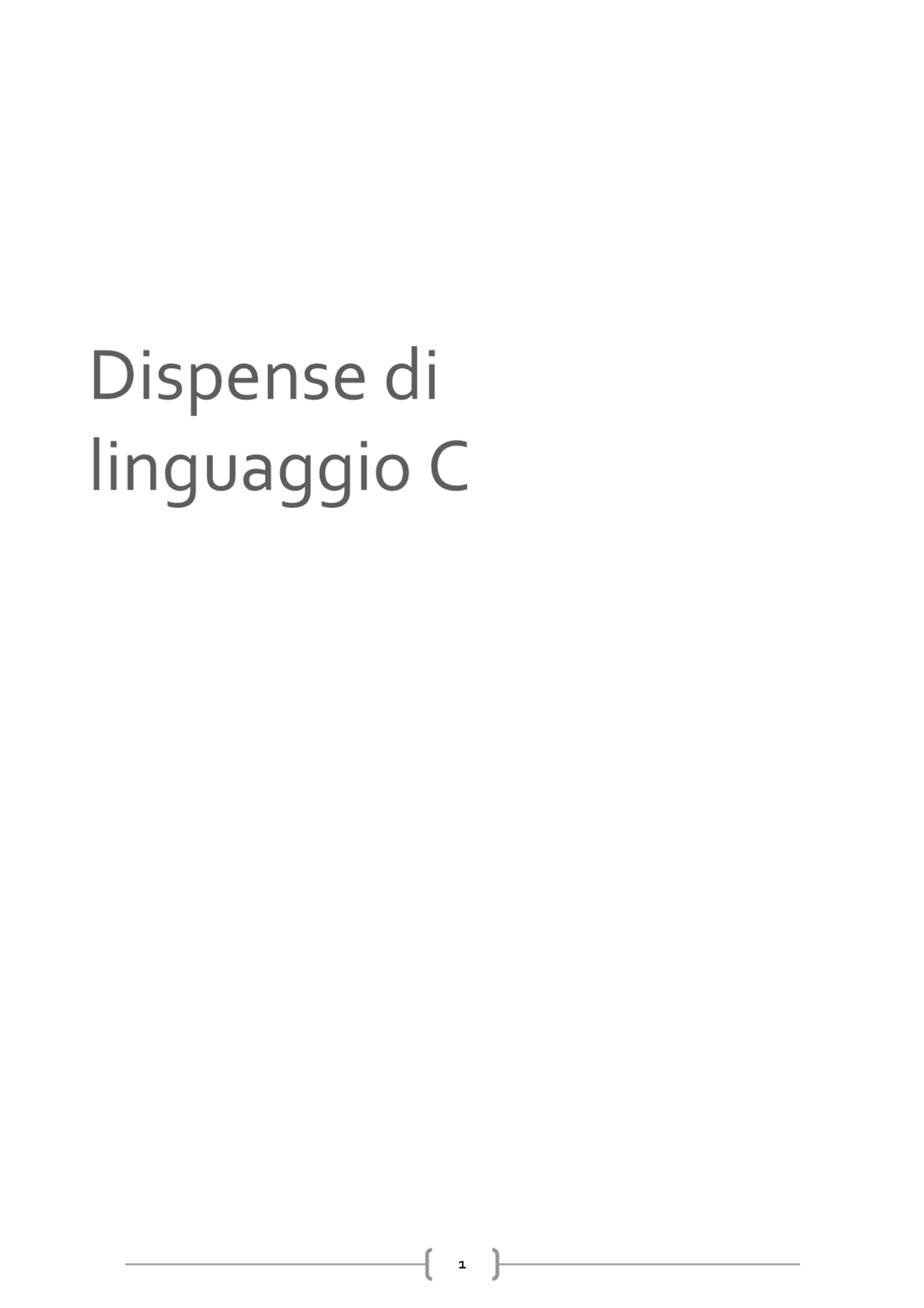 Dispense Di Programmazione C Dispense Di Computer Science Docsity