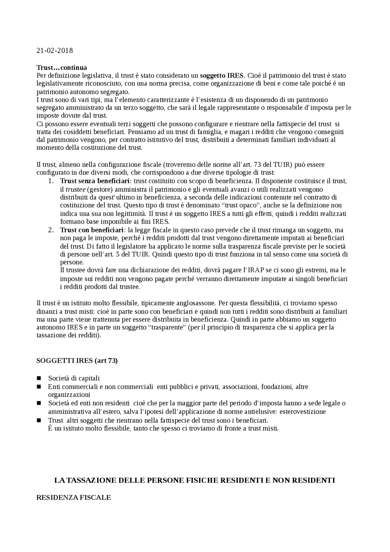 Sbobinature Appunti Diritto Tributario Prof Fabio Marchetti Afc