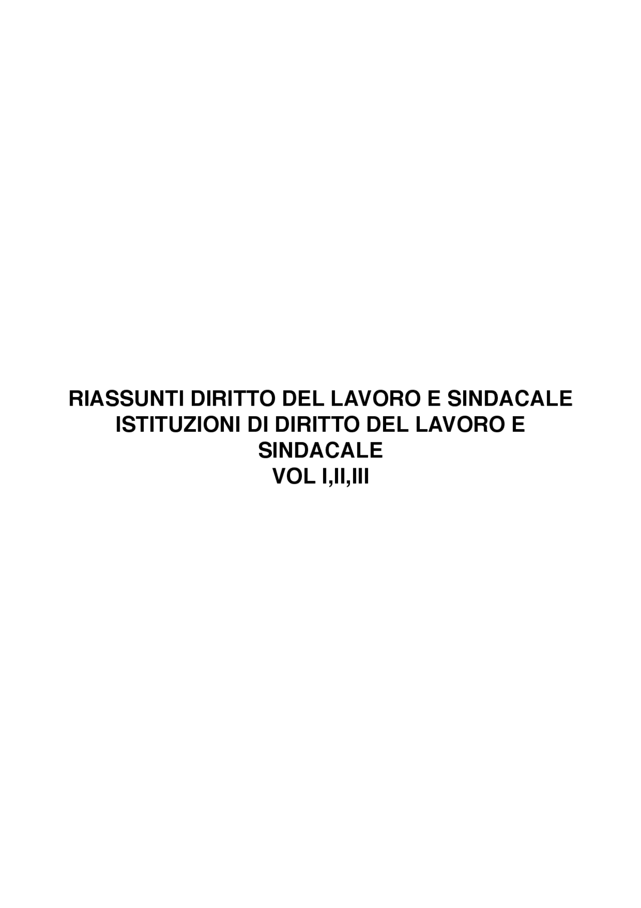 Diritto Del Lavoro Nozioni Fondamentali Docsity