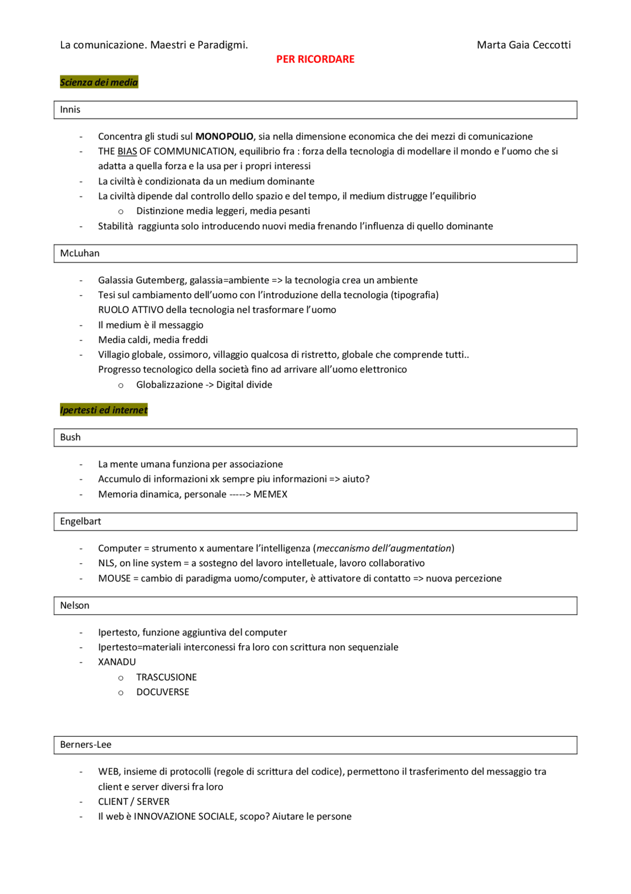 La Comunicazione Maestri E Paradigmi Docsity