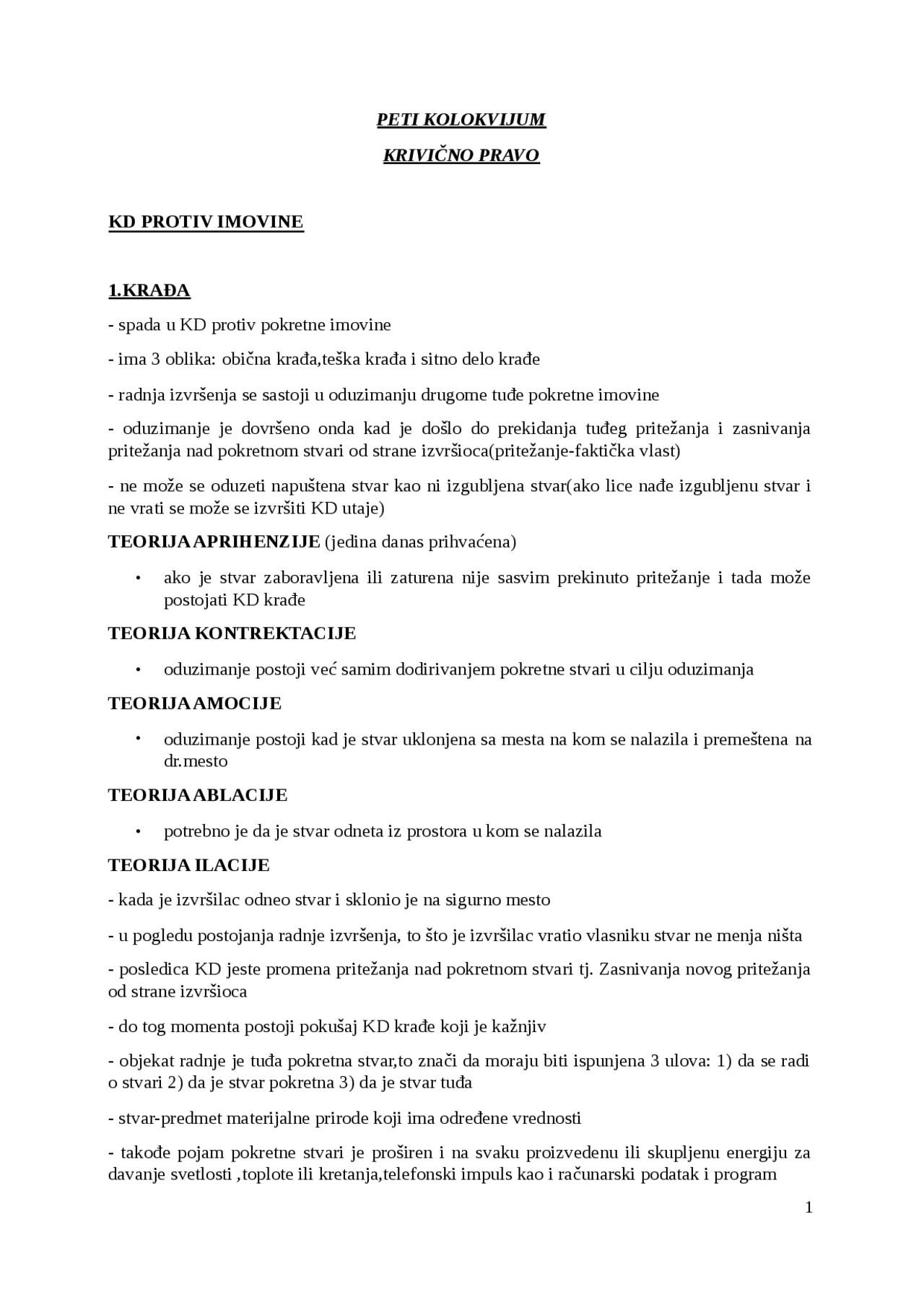 Krivicno pravo priprema za ispit 5.posebni deo | Ispiti' predlog ...