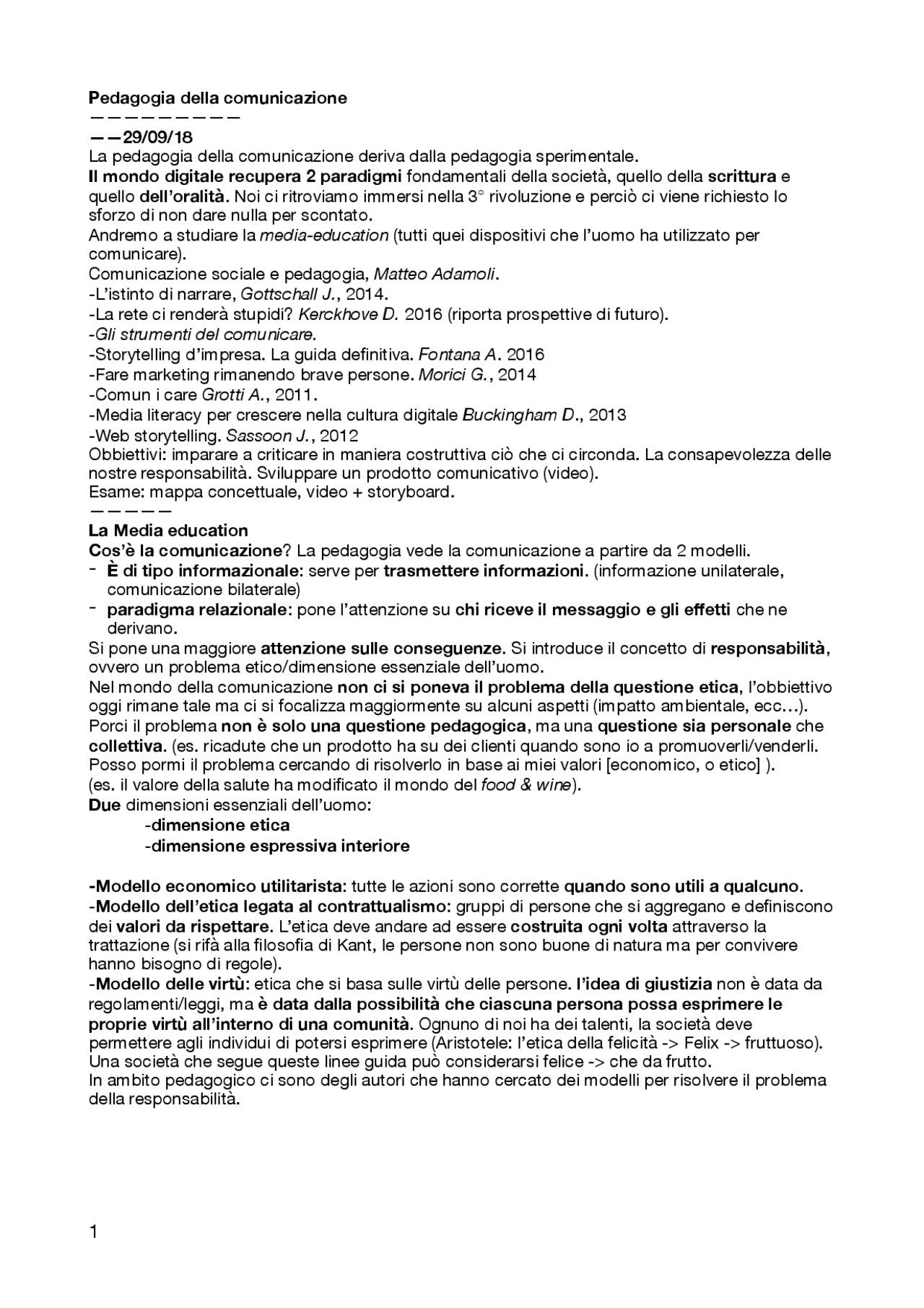 Appunti Di Pedagogia Della Comunicazione Docsity