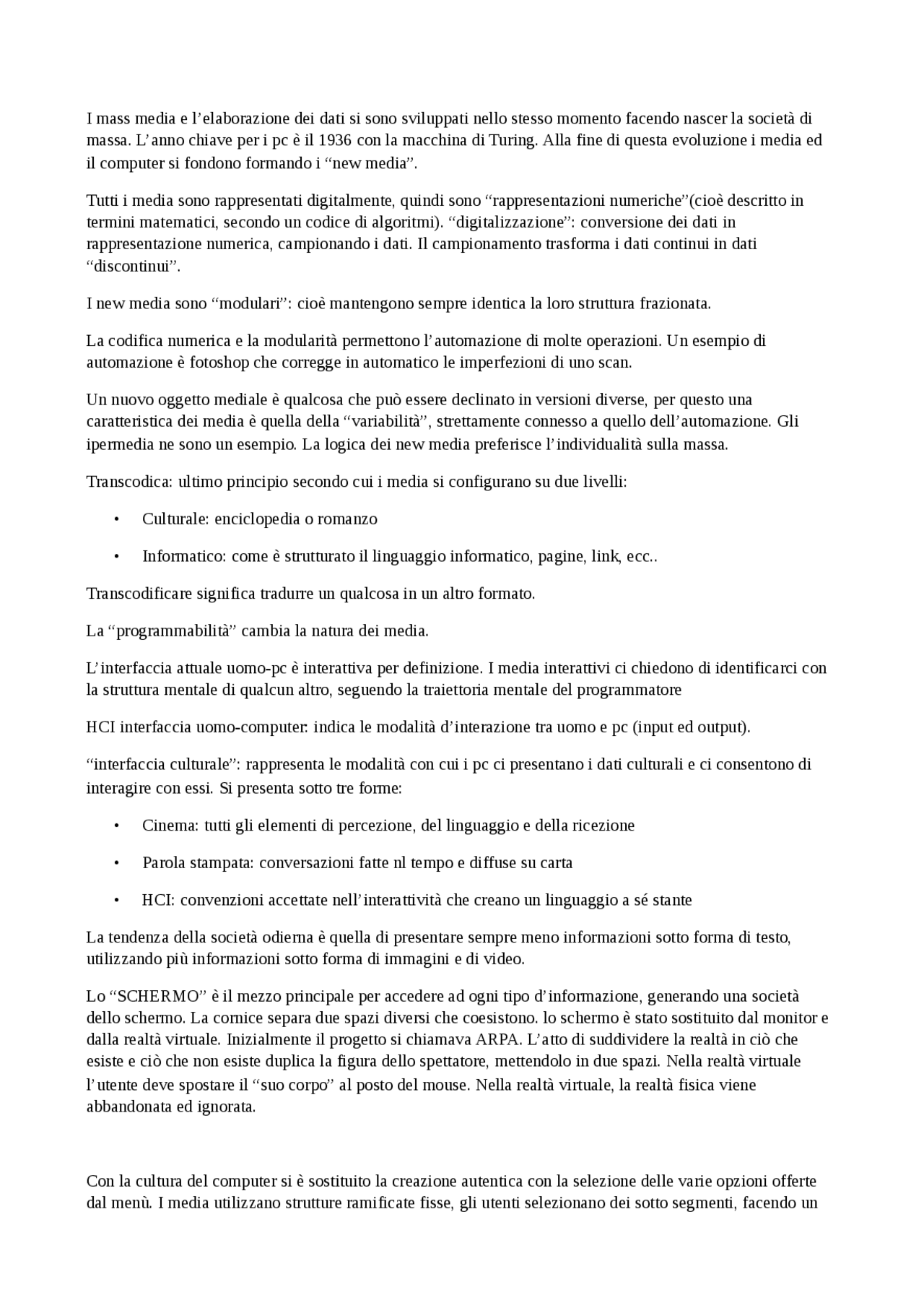 Linguaggio Dei Nuovi Media Docsity