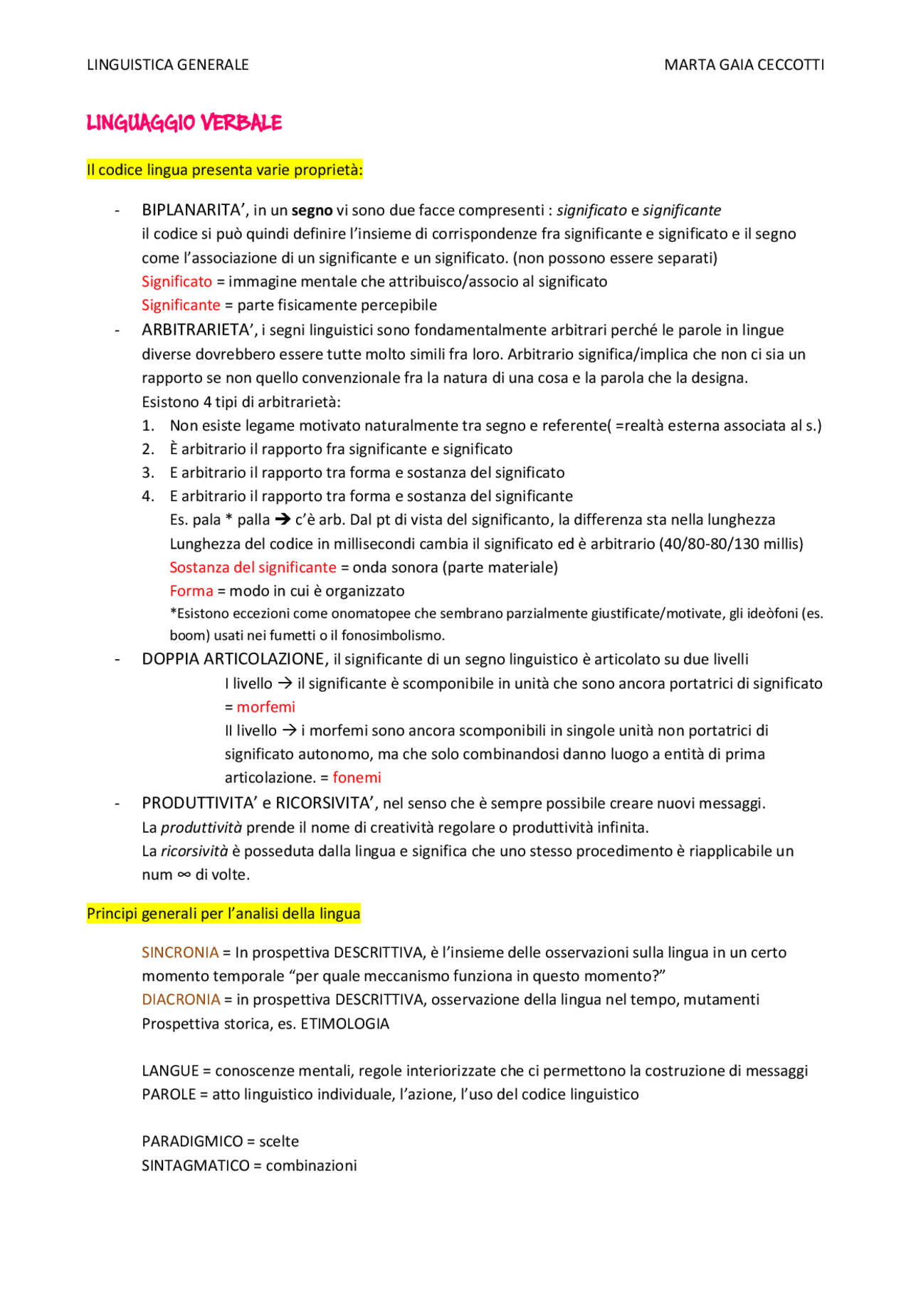 La Linguistica Riassunto Del Libro Docsity