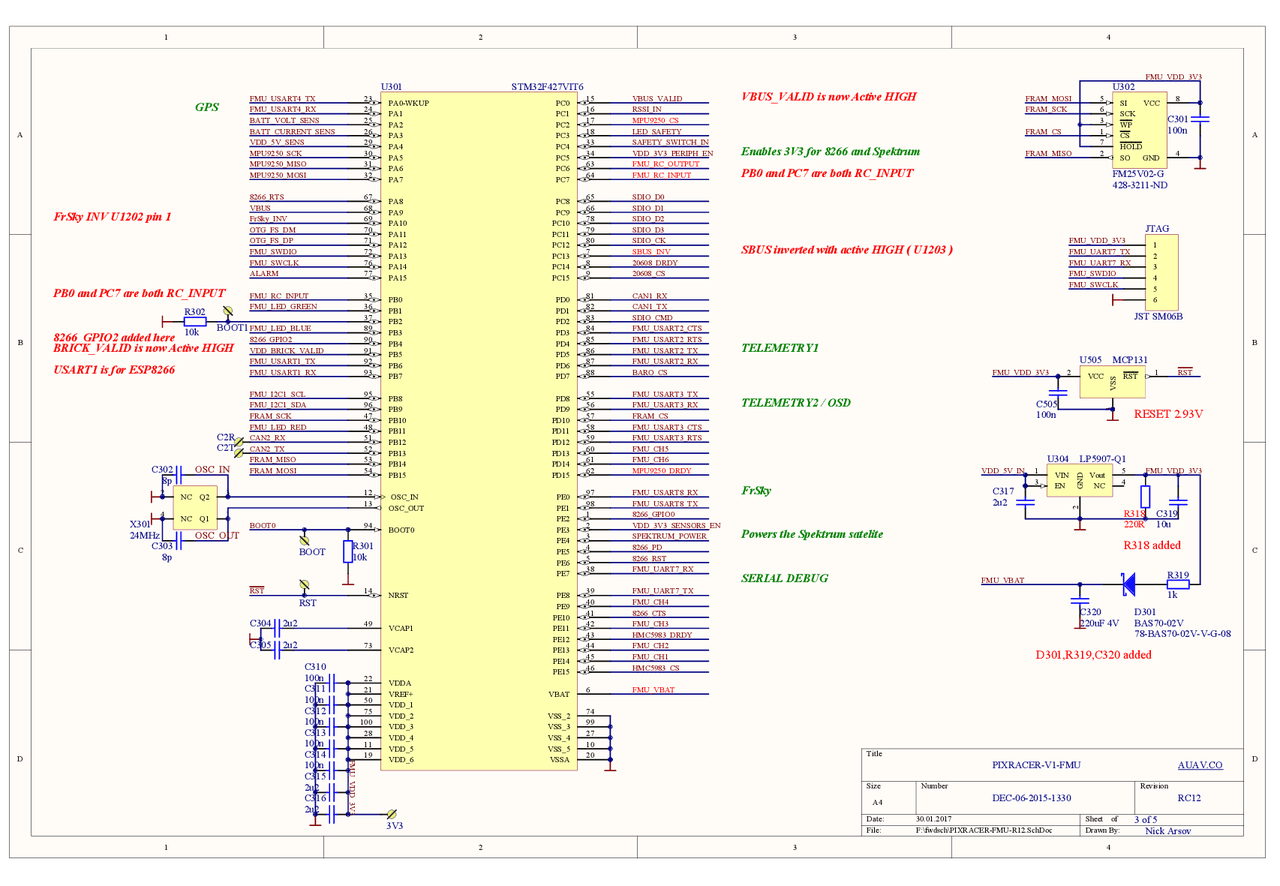Pixracer Flight Controller Open Source Layout Docsity