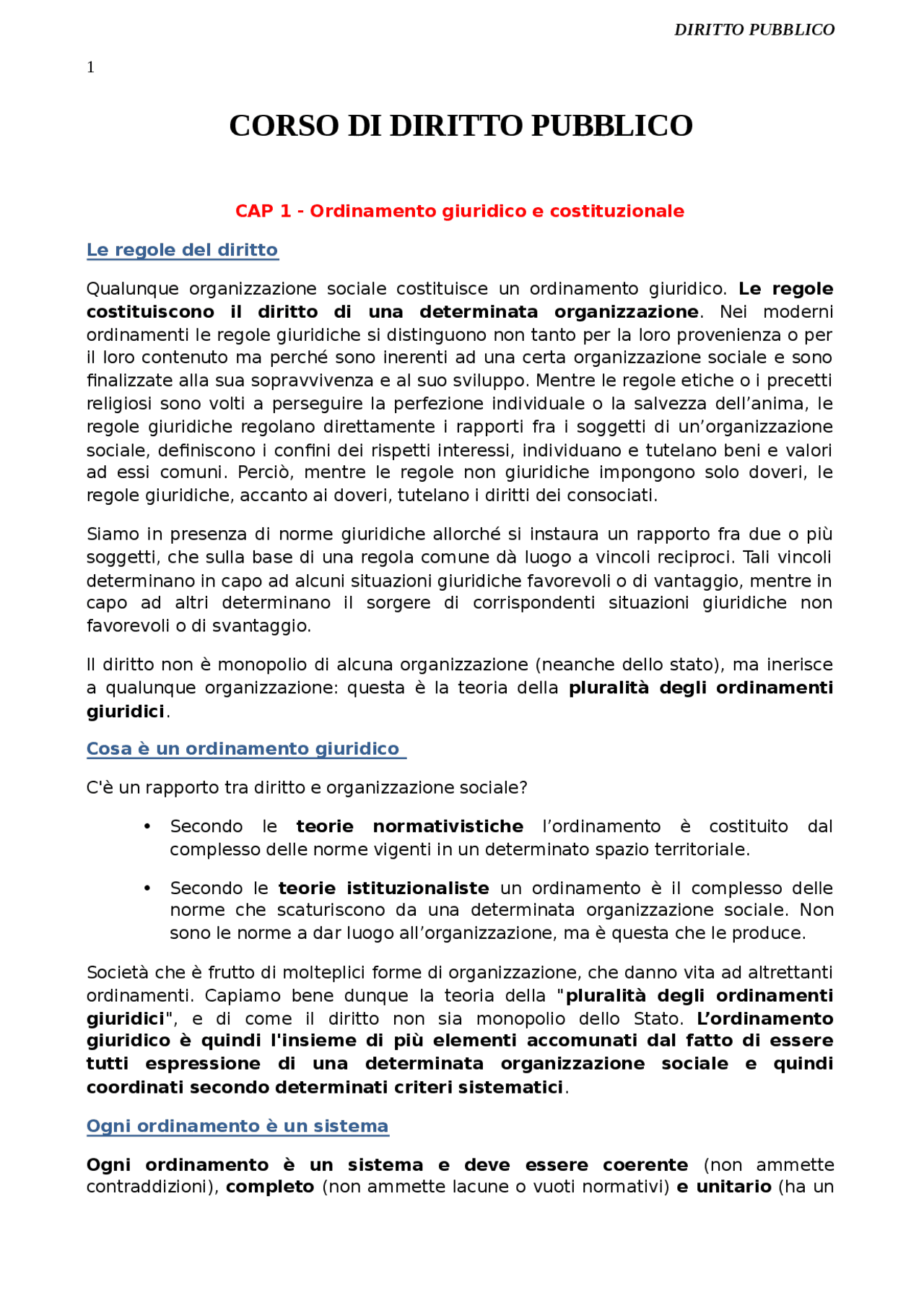 Corso Di Diritto Pubblico Docsity