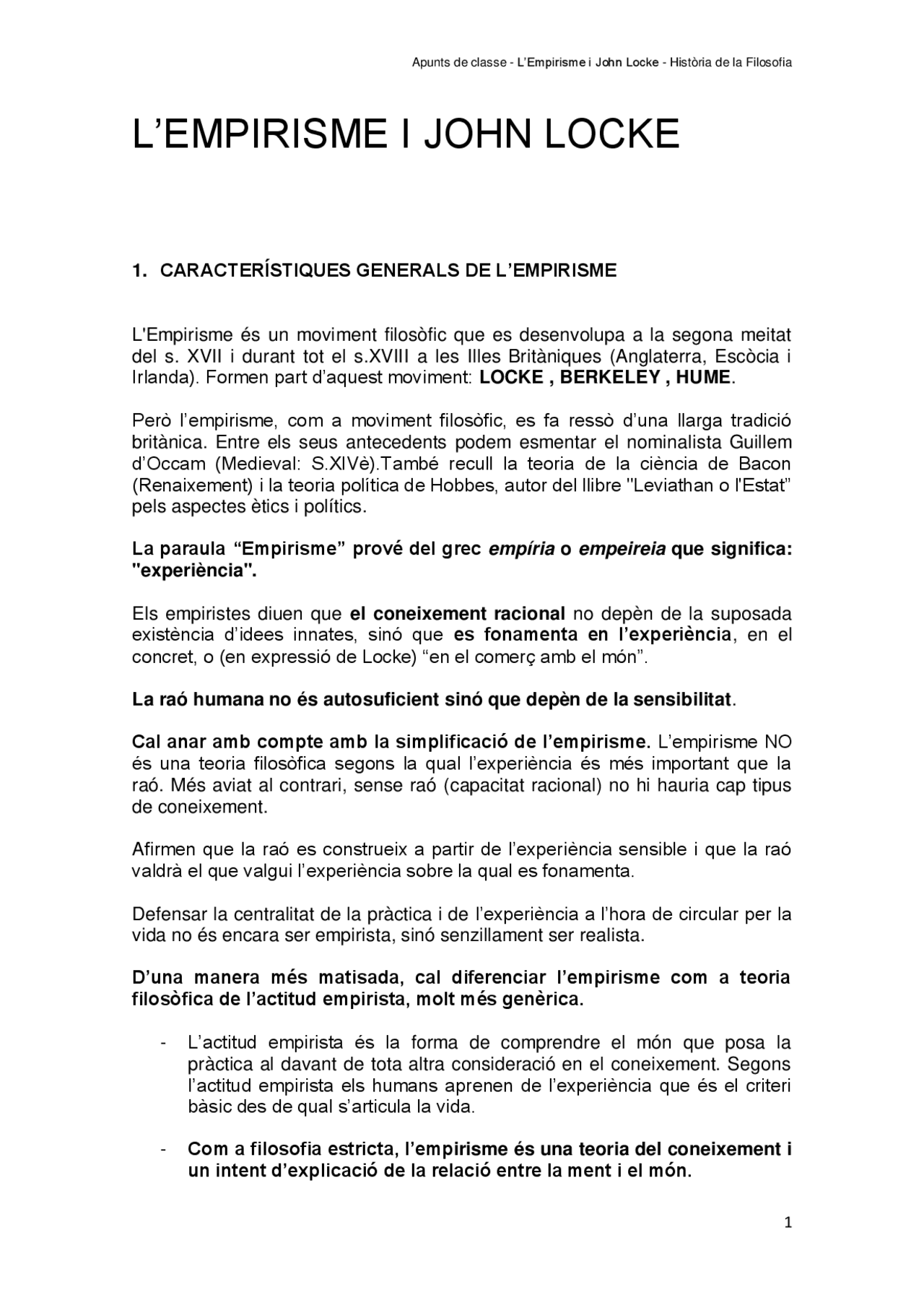 Filosofía De John Locke Docsity