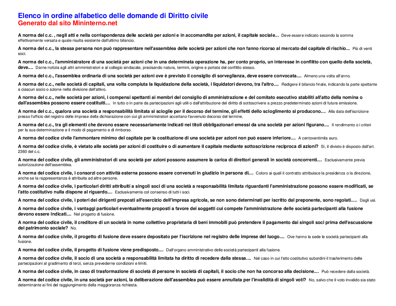 Diritto Civile Pegaso Docsity