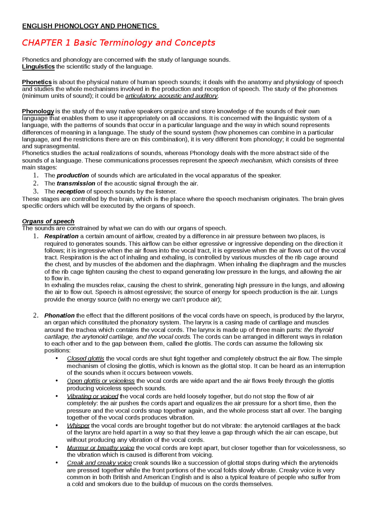 Lingua Inglese Fonologia Docsity