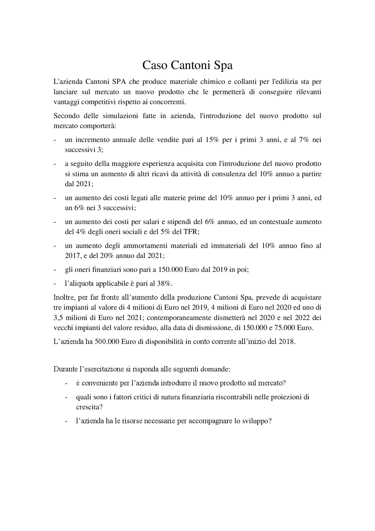 Esempio Di Esercizio Docsity