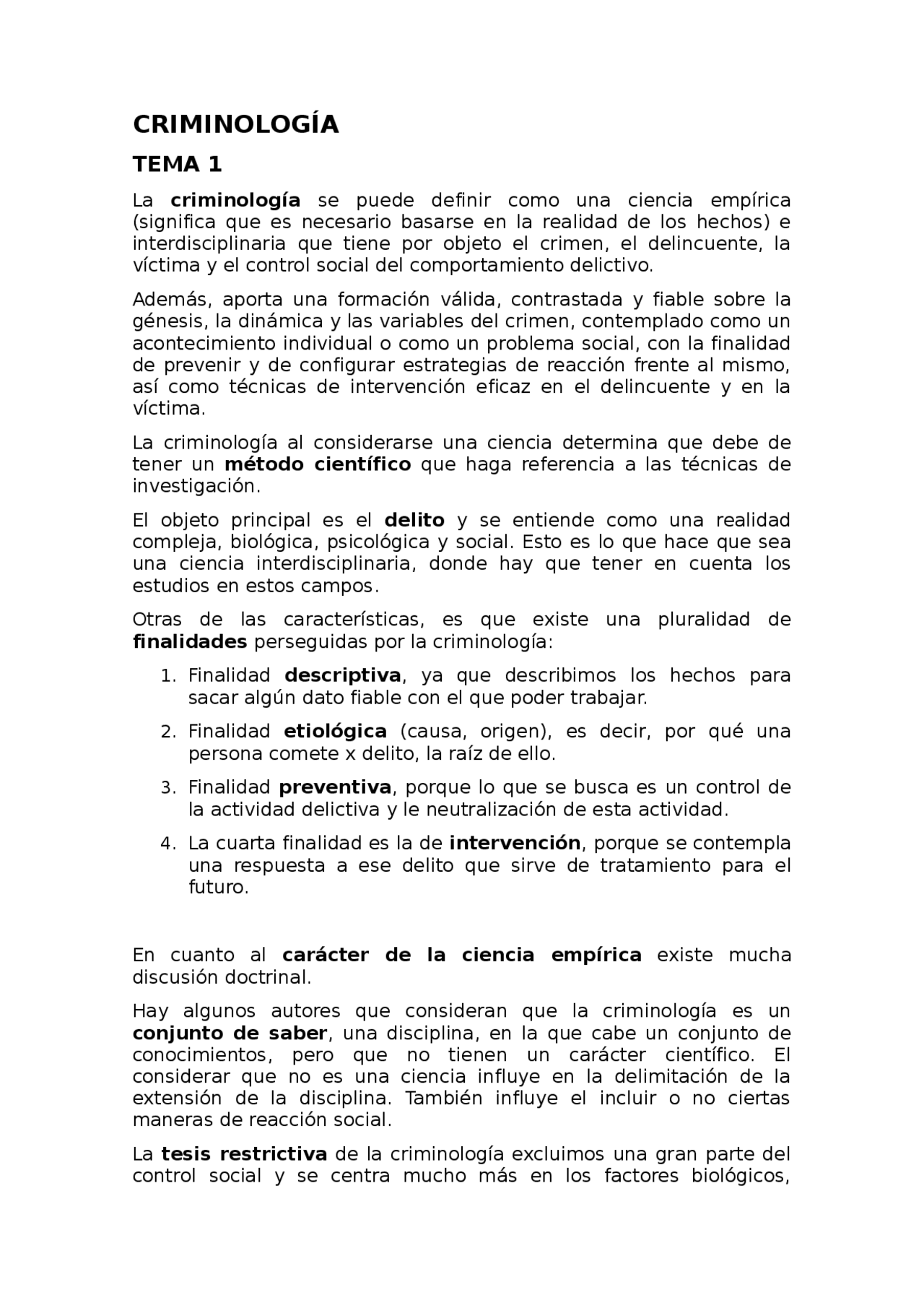 CriminologÍa Apuntes Docsity