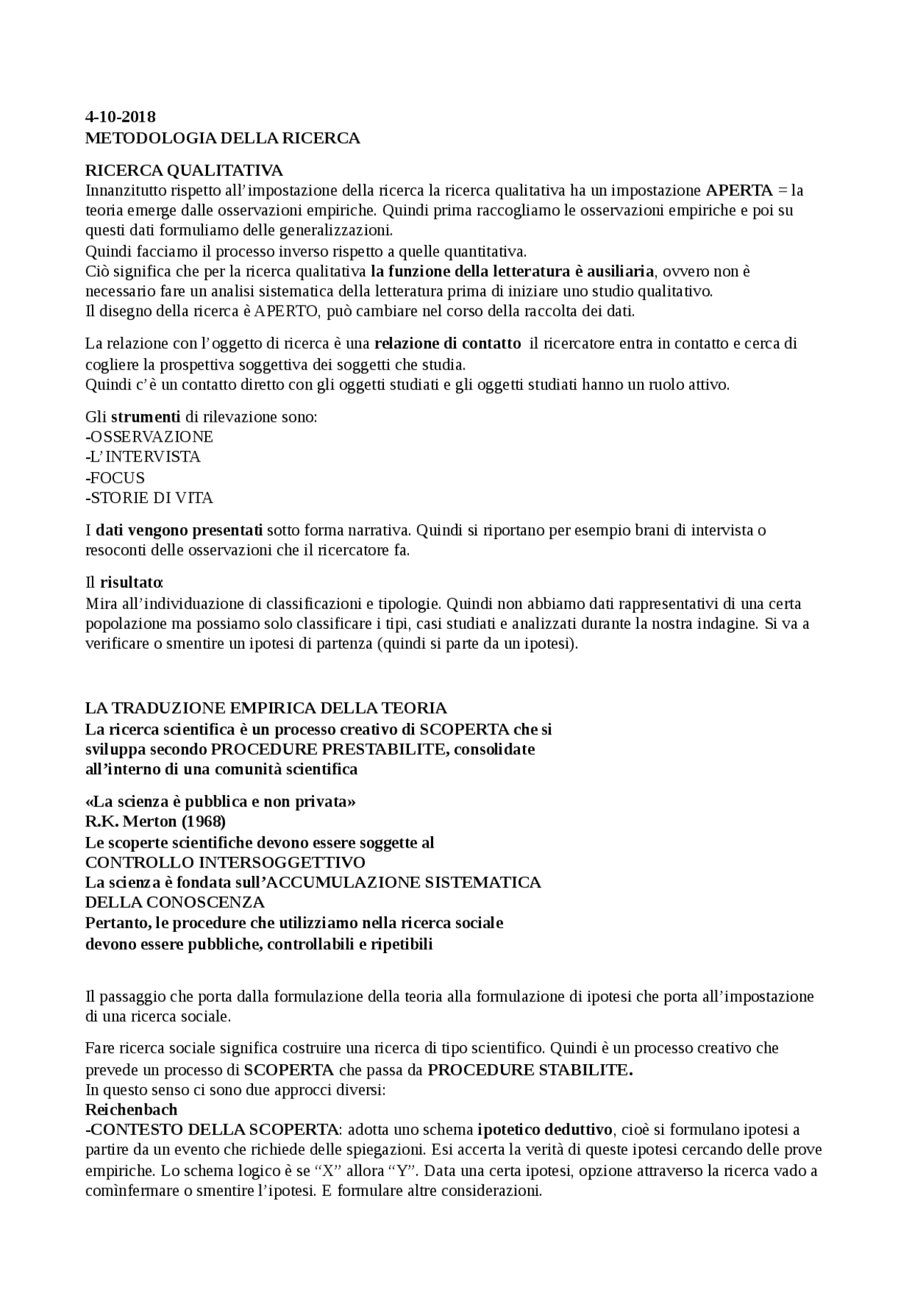 Appunti Di Metodologia Della Ricerca Sociale Docsity