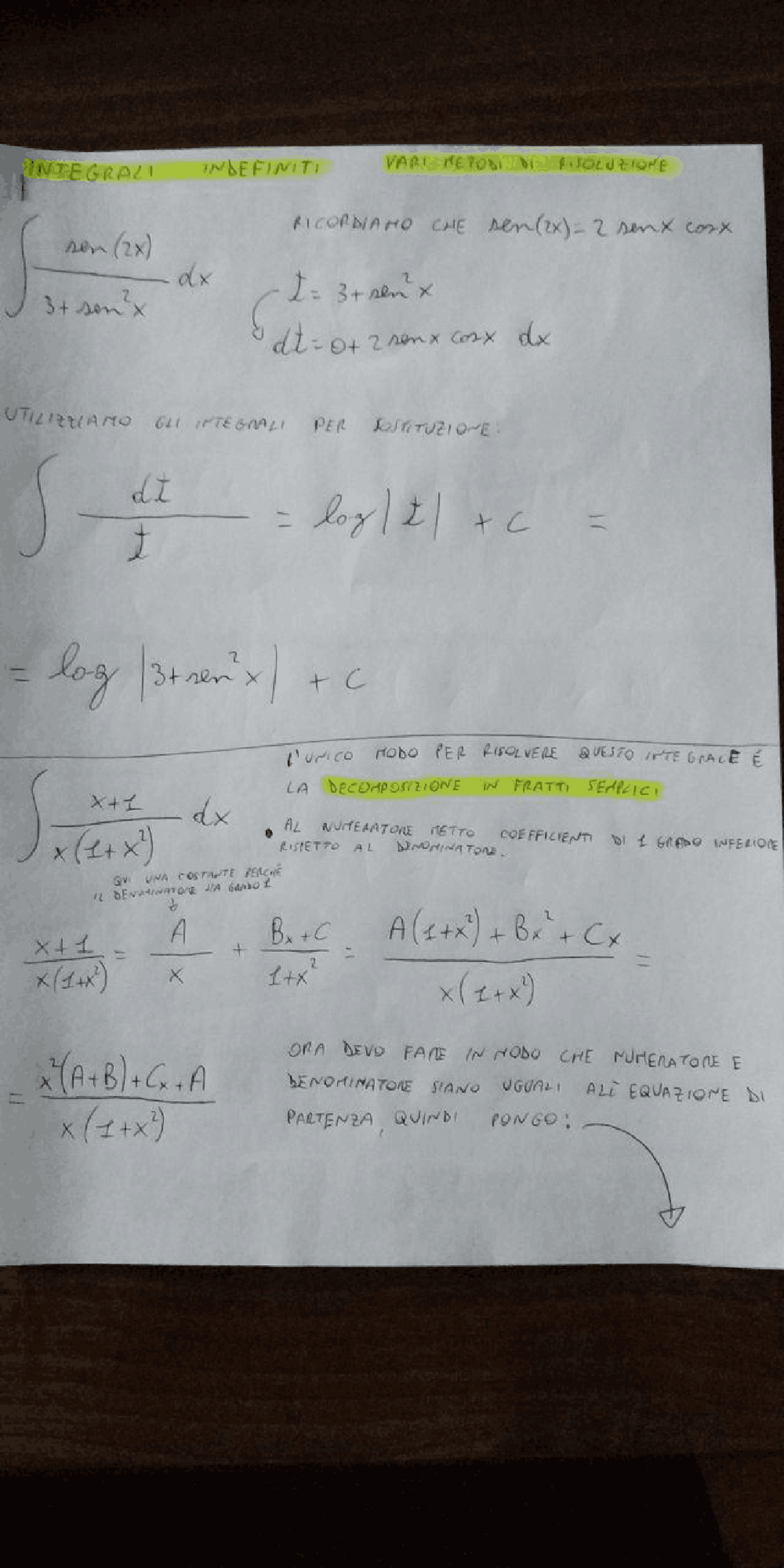 Integrali Analisi 1 Docsity