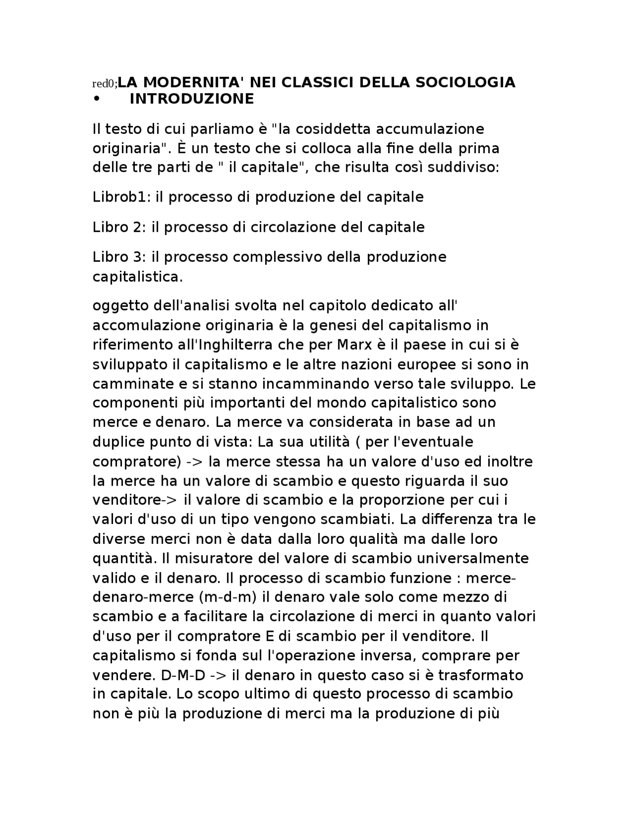 Riassunto La Modernità Dei Classici Della Sociologia Docsity