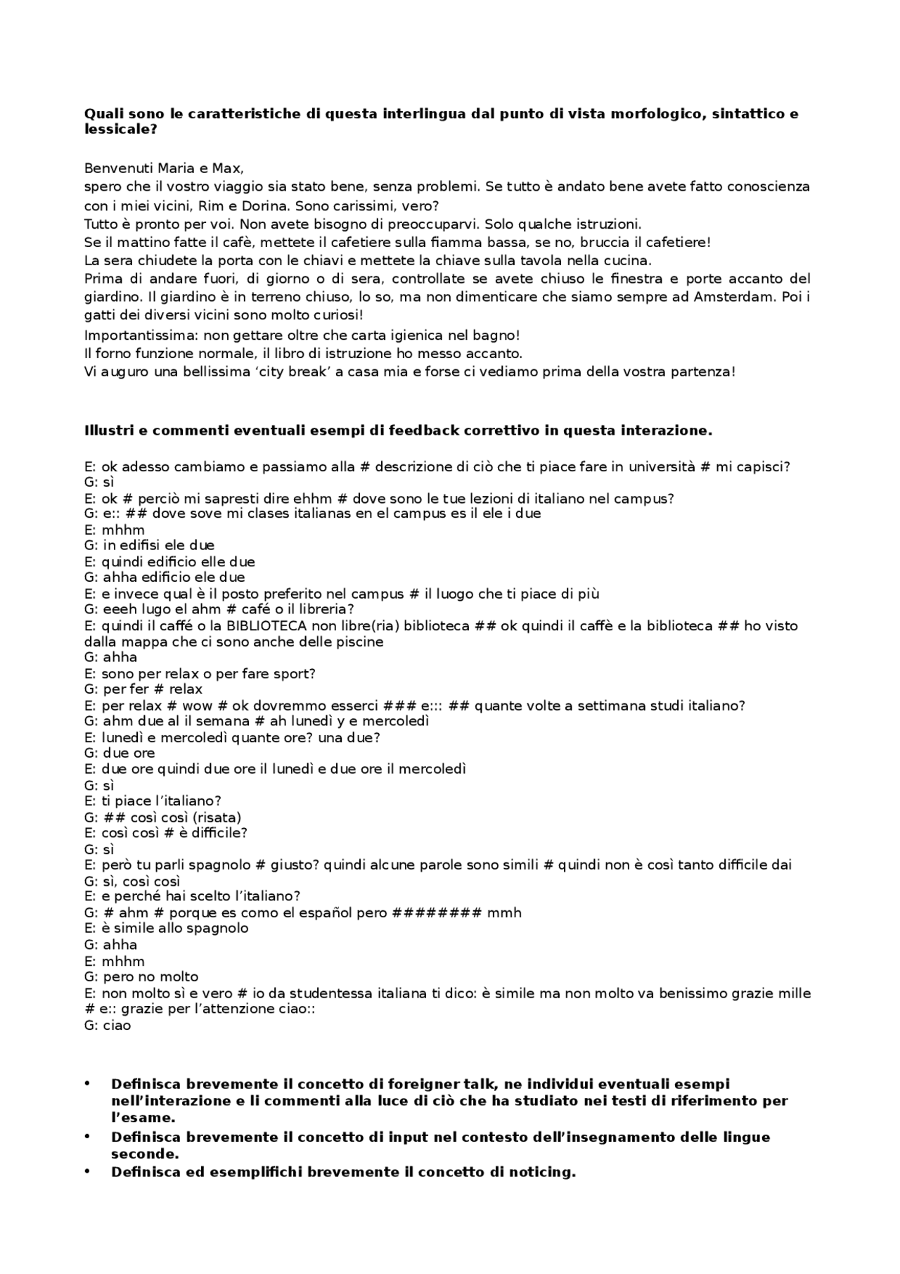 SIMULAZIONE ESAME ELENA NUZZO | Prove d'esame di Lingue | Docsity