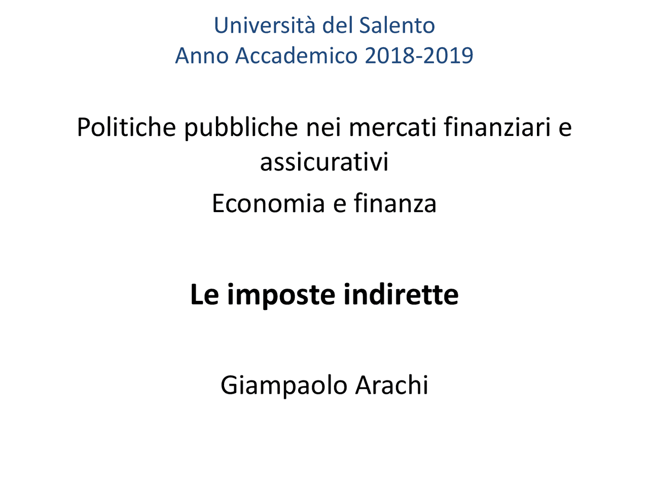 Imposte Indirette Slides Docsity