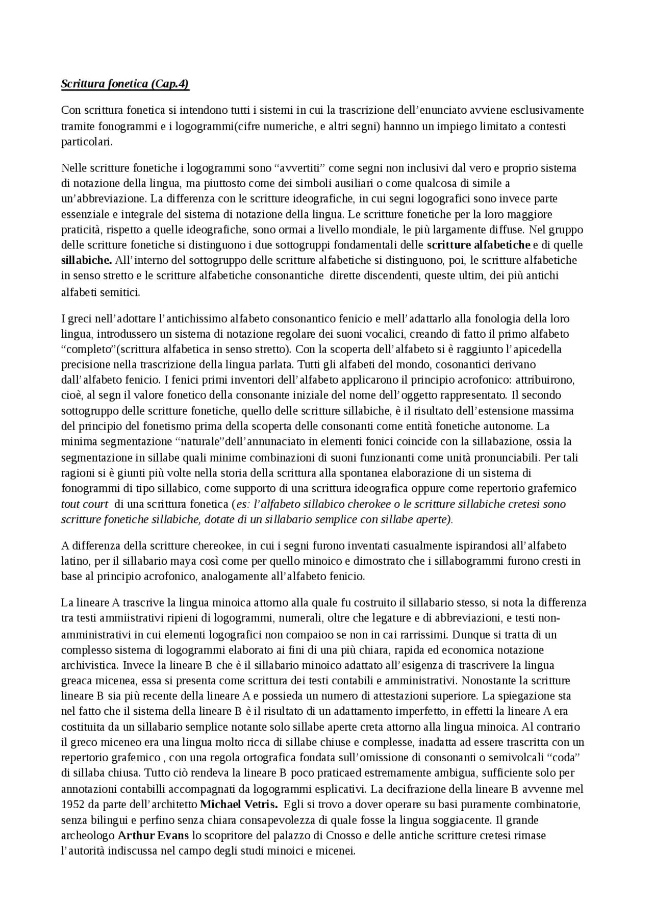 La Scrittura Fonetica Appunti Di Linguistica Generale Docsity