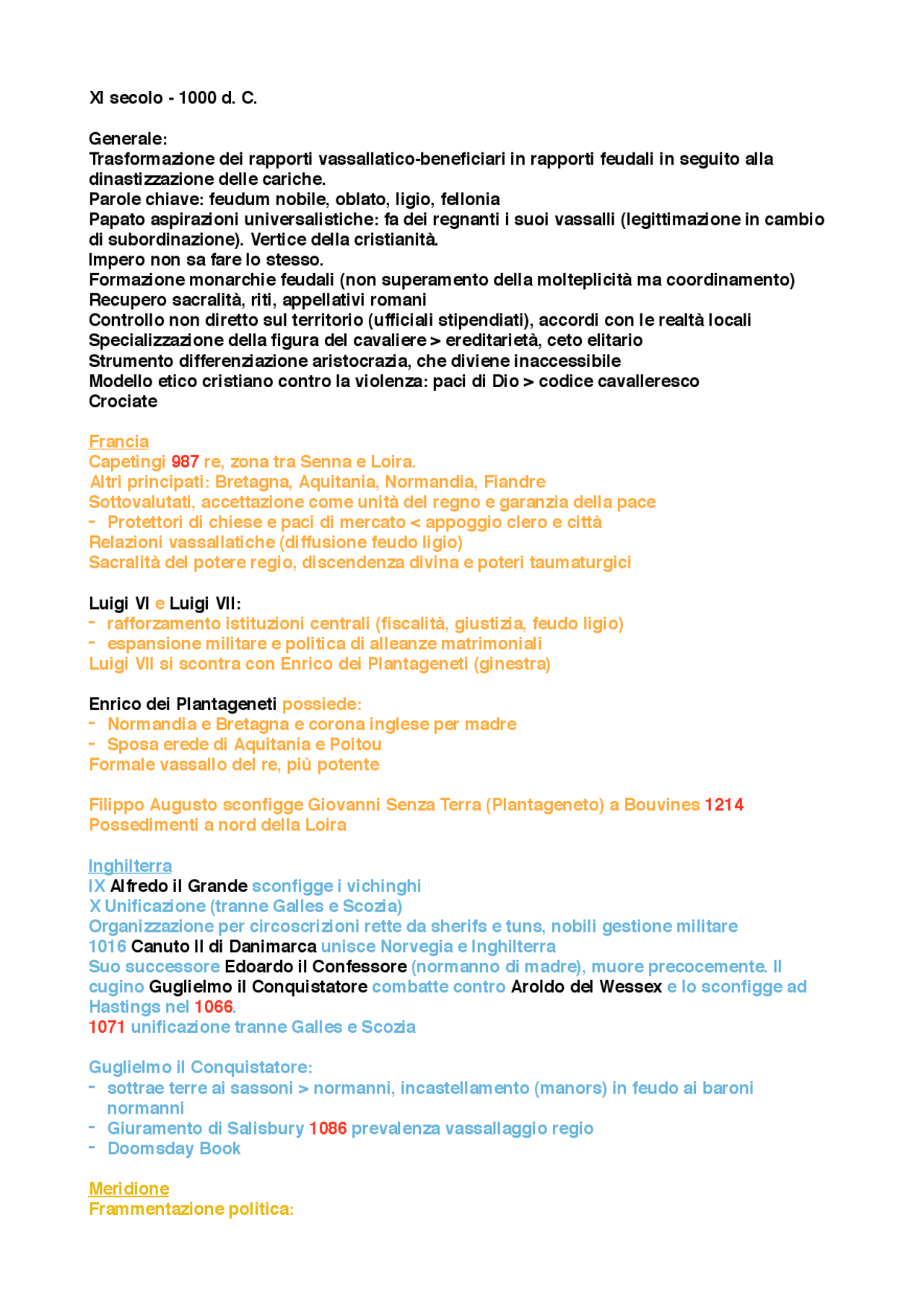 Storia Medievale Riassunti Xi Xiii Secolo Docsity