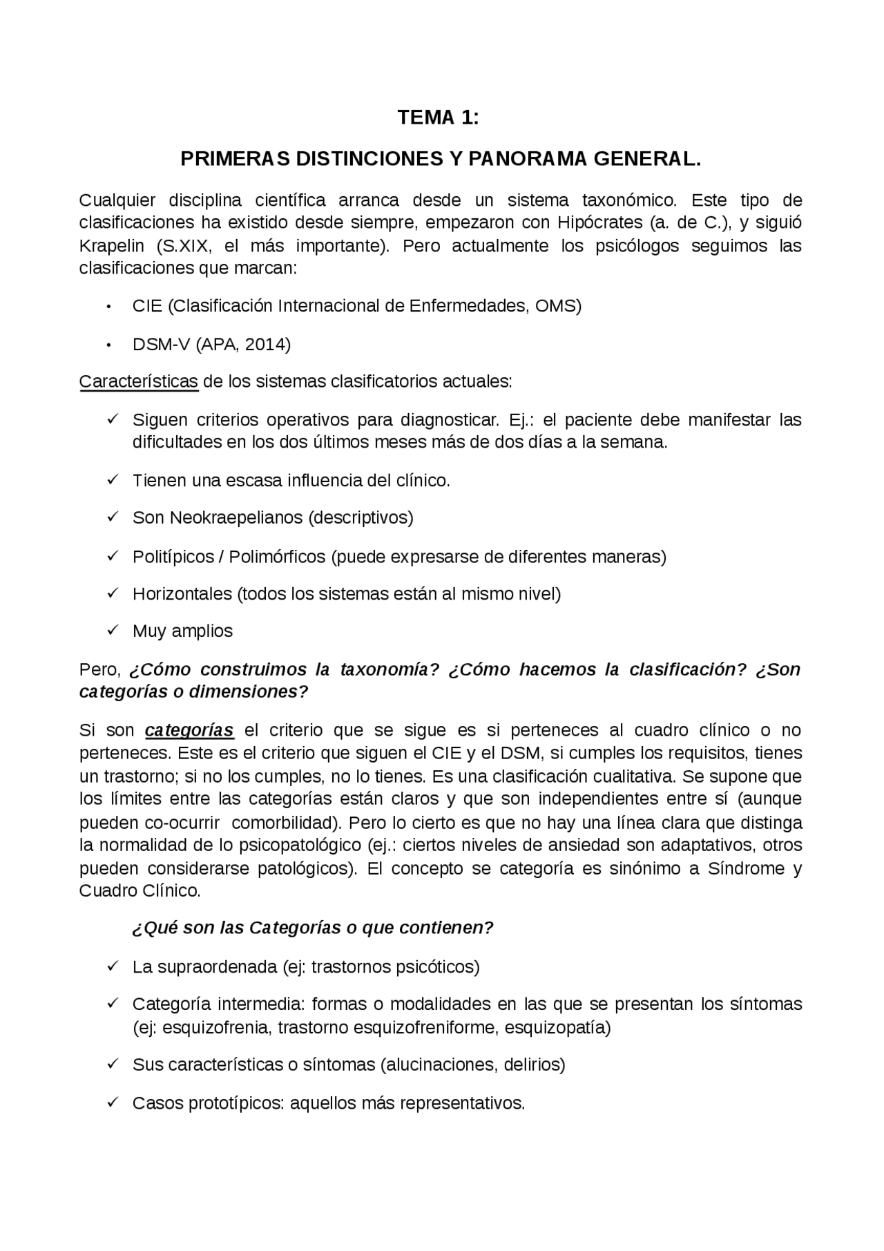 Tema 1 Psicopatología Docsity