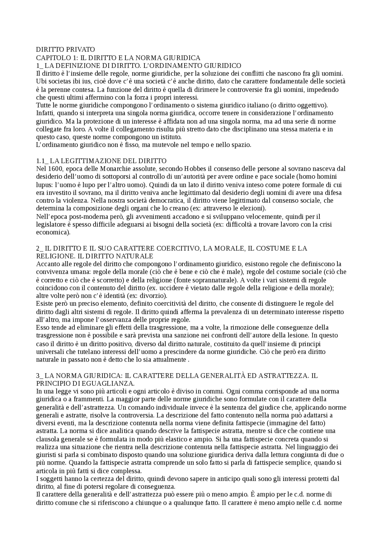 Il diritto e la norma giuridica - Docsity