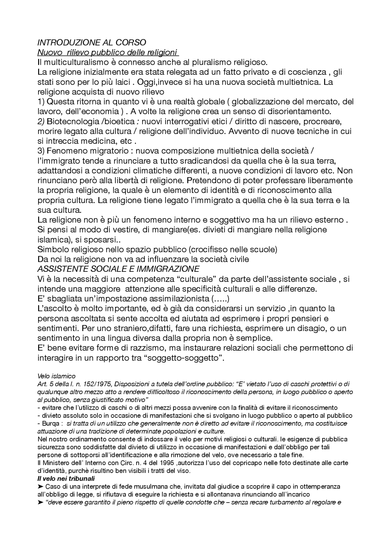 Introduzione Al Diritto Del Multiculturalismo Docsity