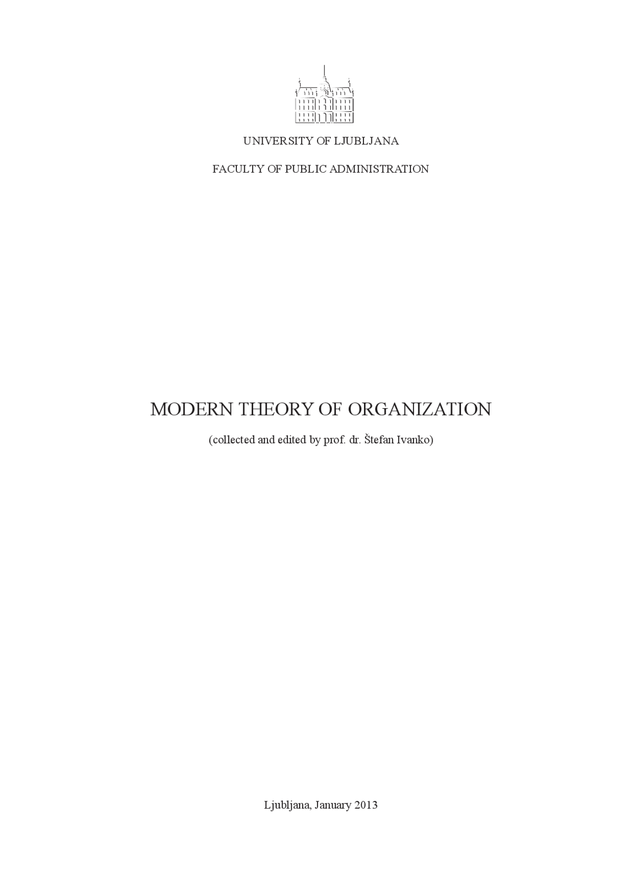 Modern Theory Of Organization Docsity