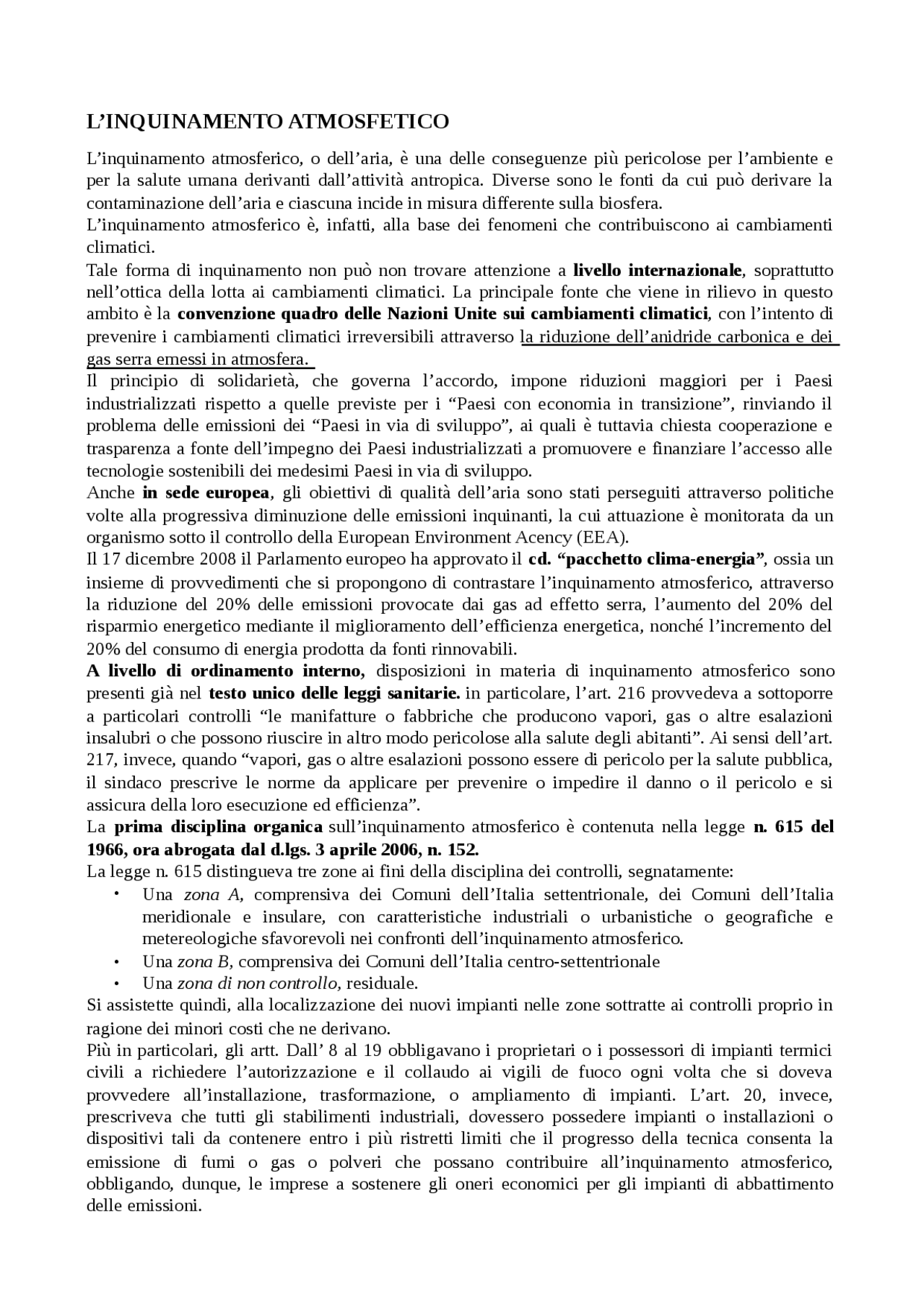 Riassunto Diritto Ambientale Docsity