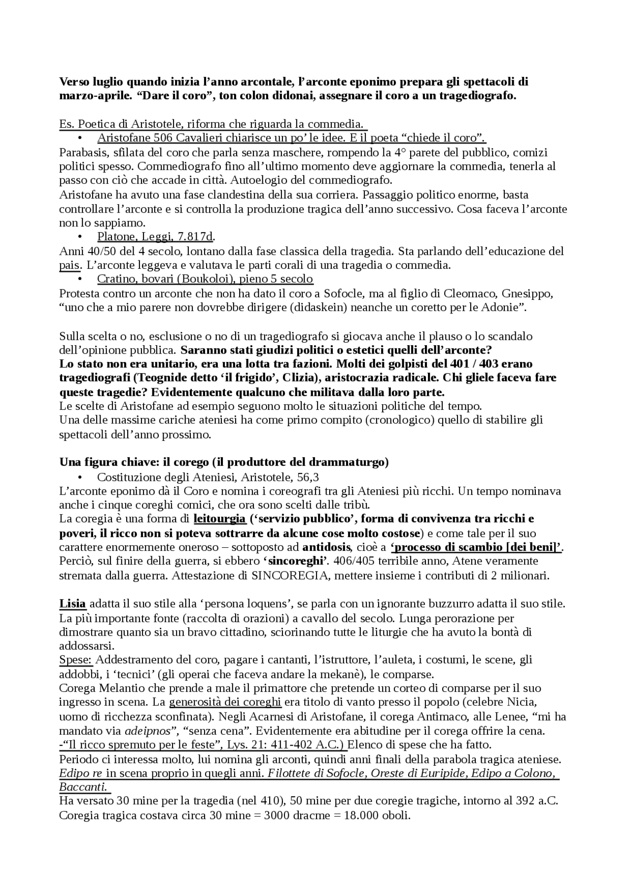 Appunti Condello Letteratura E Tradizione Classica Docsity