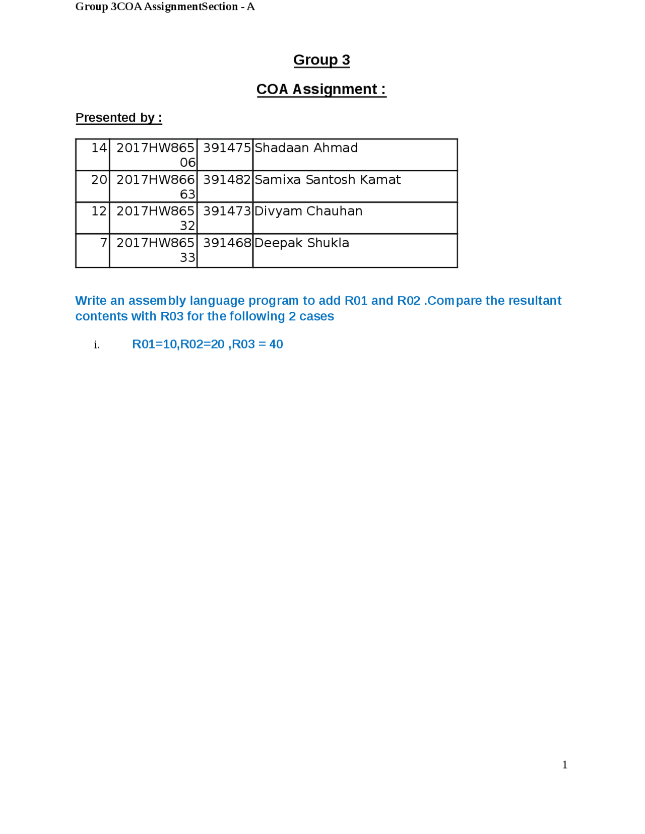 CPU Simulator assignment | Study Guides, Projects, Research Computer Architecture and ...