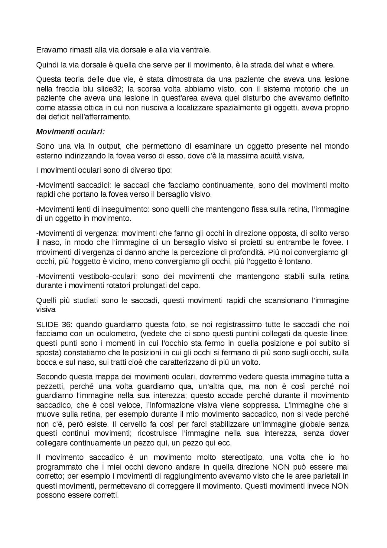 Neuroscienze Cognitive Docsity