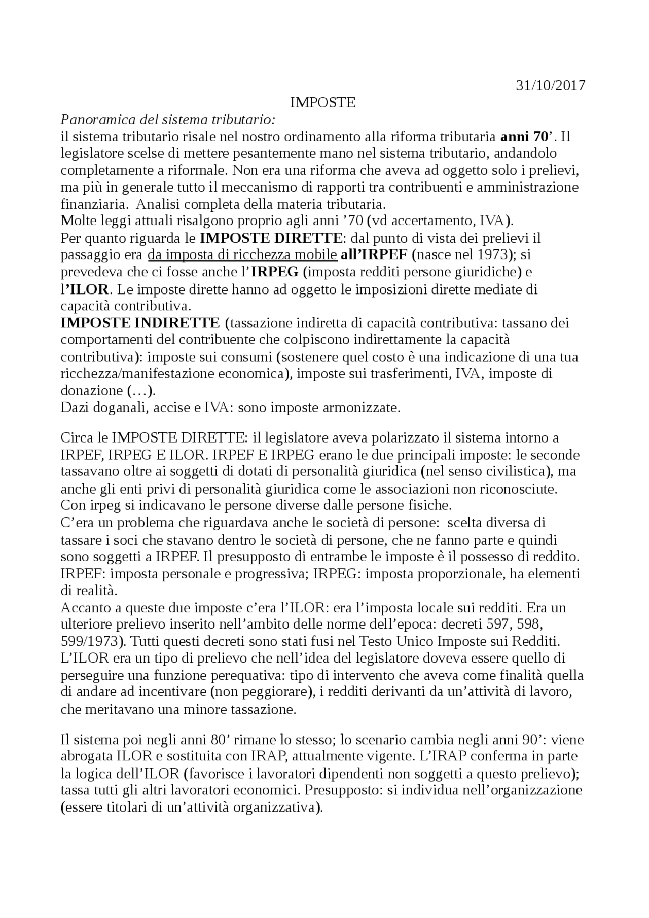 Diritto Tributario Irpef Ires E Redditi Fondiari Docsity