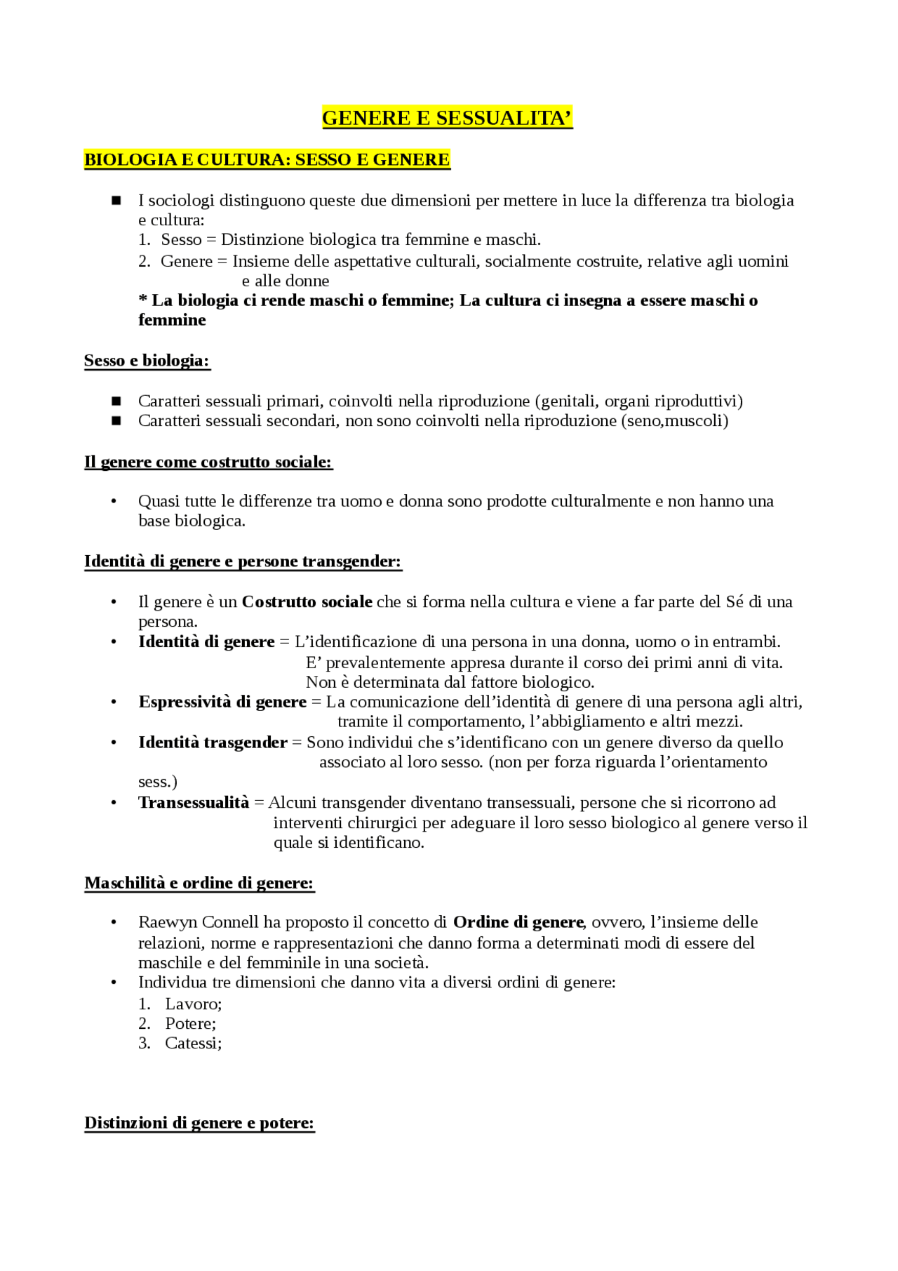 Cap8 Genere E Sessualità Docsity