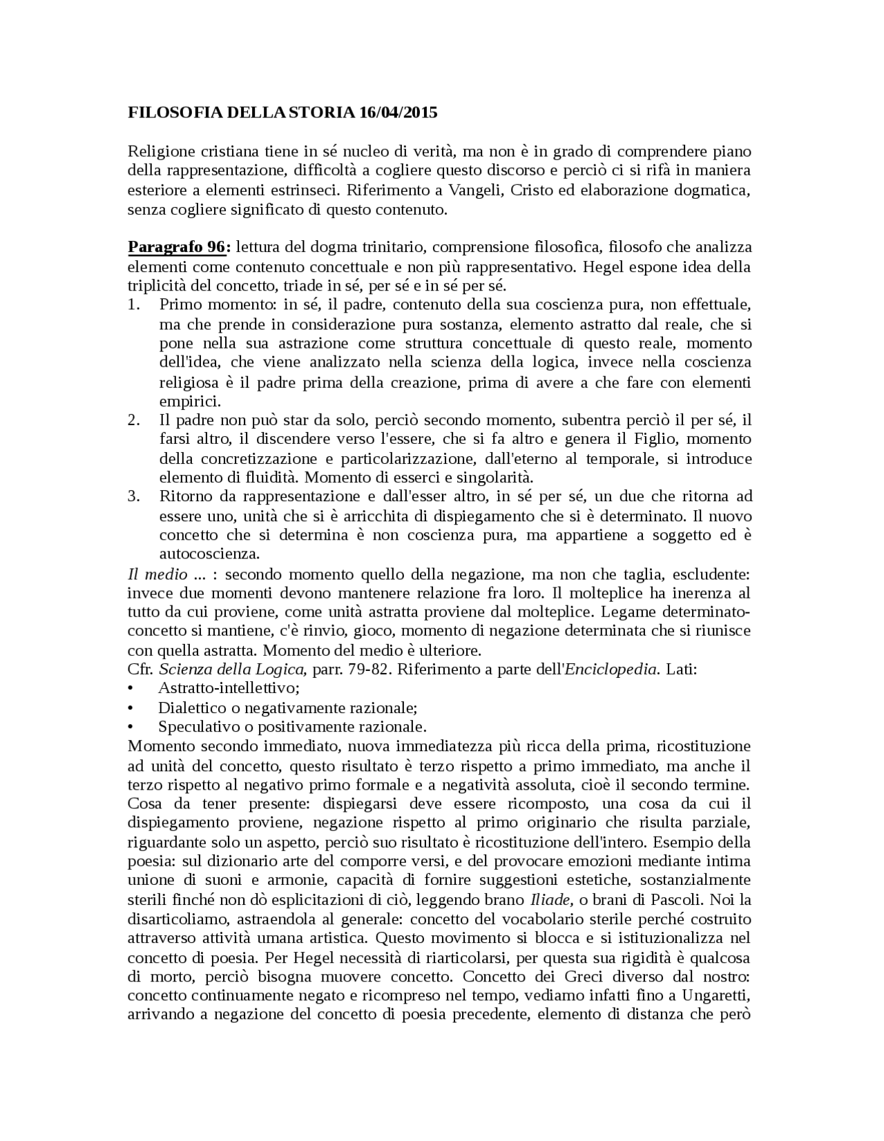 Filosofia Della Storia Appunti Docsity