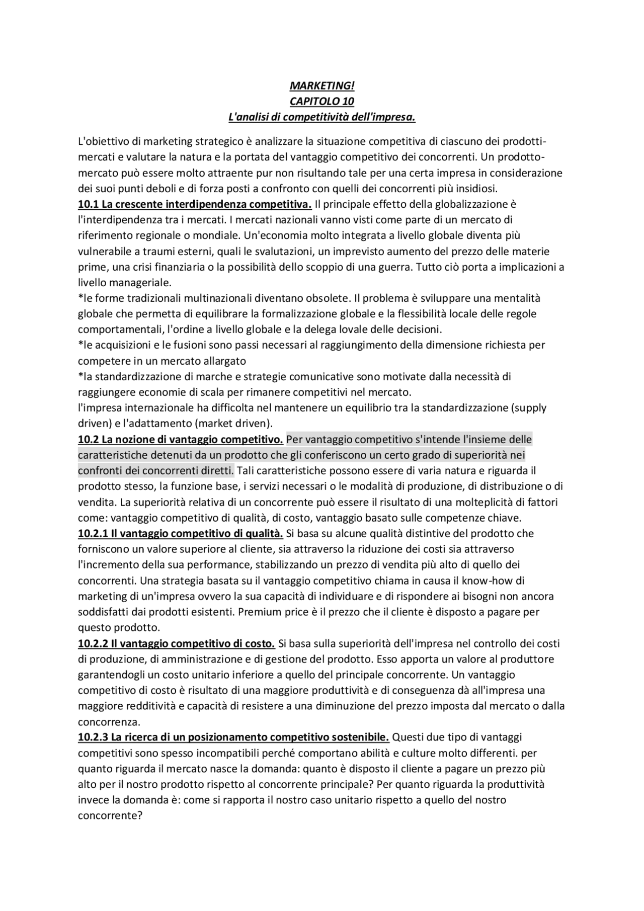 Market Driven Management Marketing Operativo E Strategico Docsity