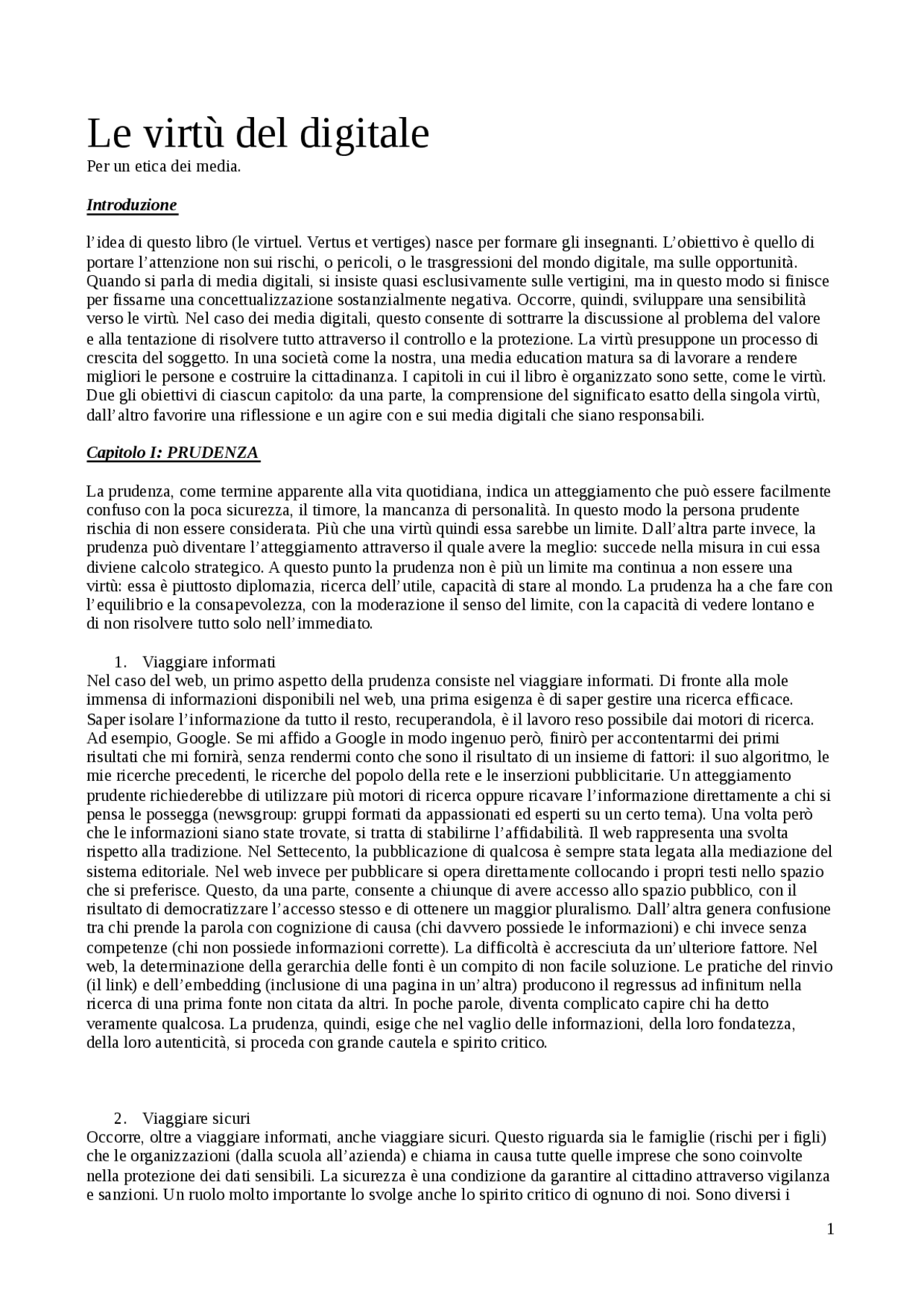 Le Virtù Del Digitale Docsity