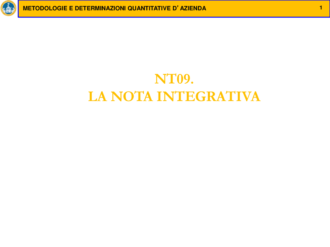 Nota integrativa con le sue caratteristiche - Docsity