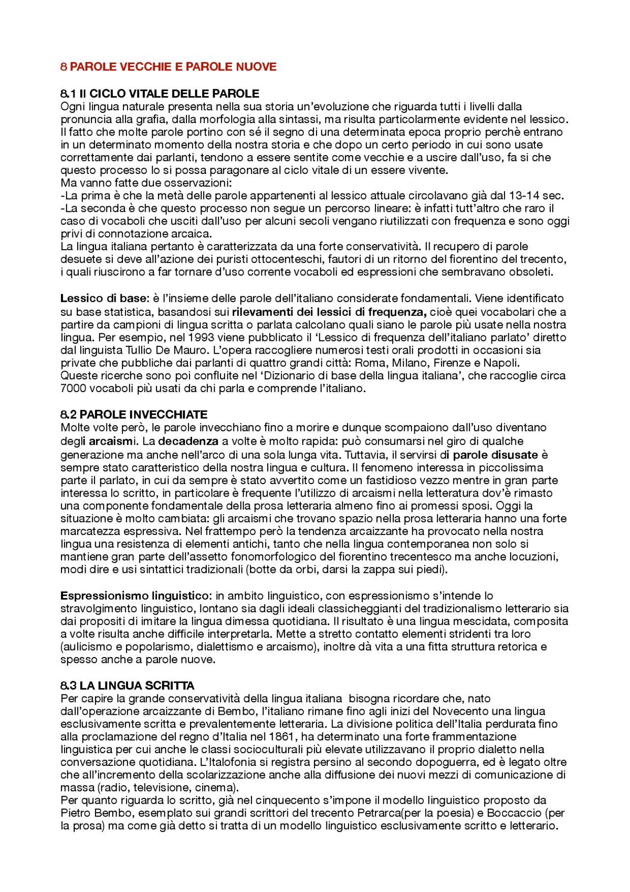 Manuale Di Linguistica Italian Modulo B Cacia Docsity