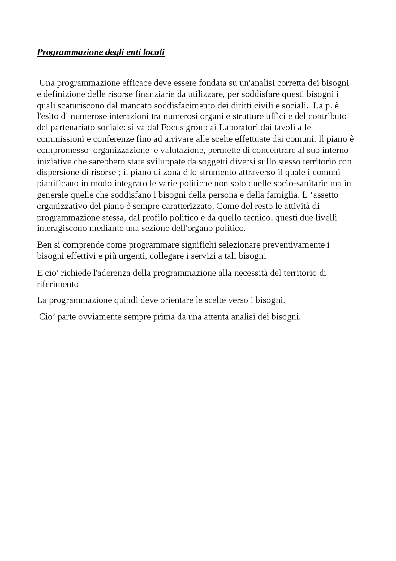 Progettazione Sociale Docsity