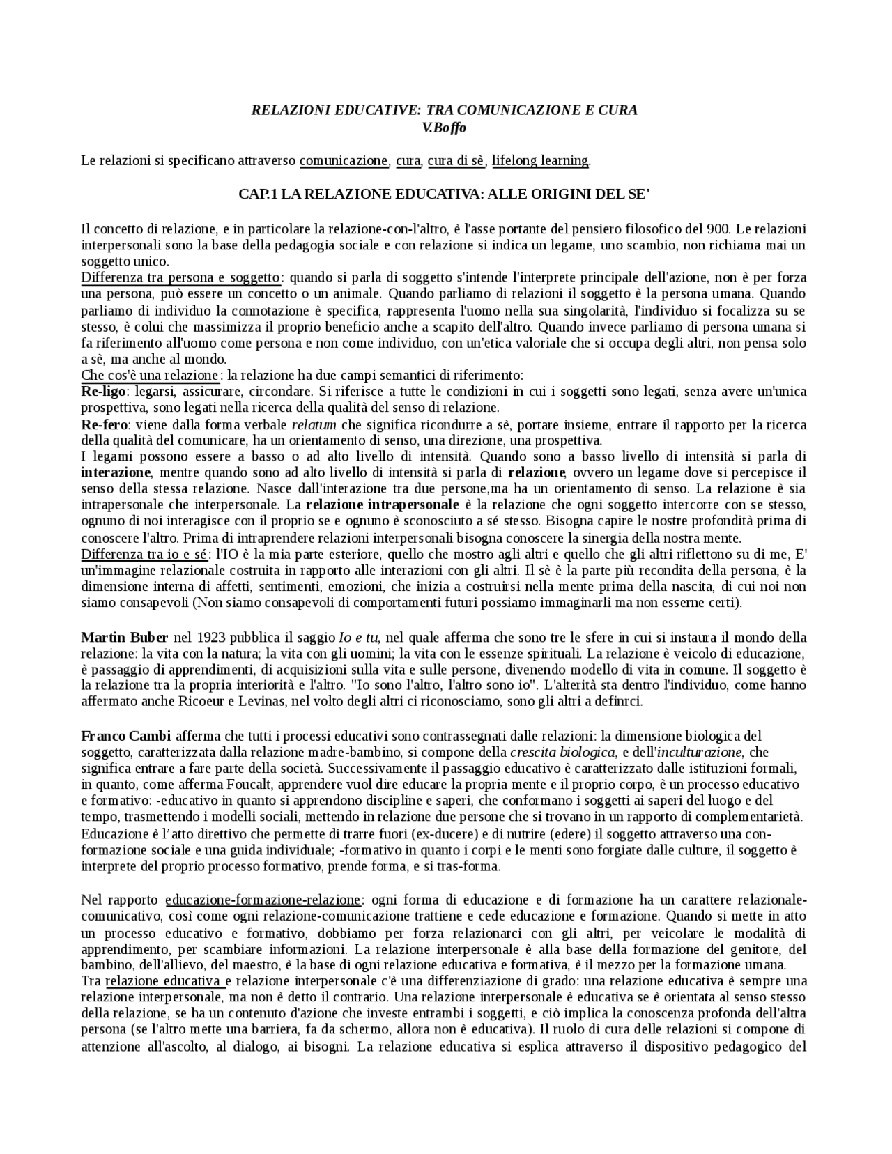 Relazioni Educative Vanna Boffo Docsity