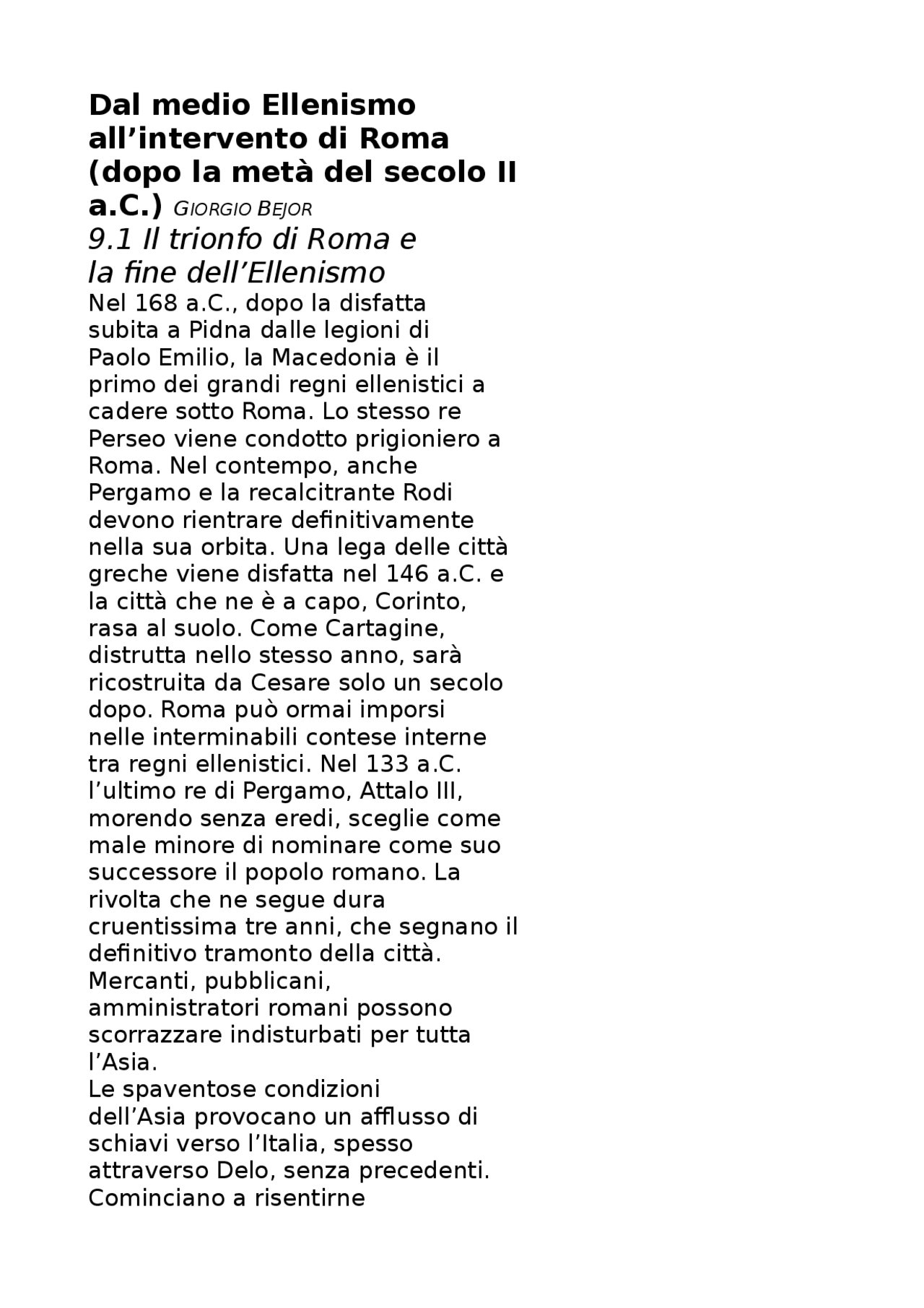 Storia Arte Greca Bejor Castoldi Docsity