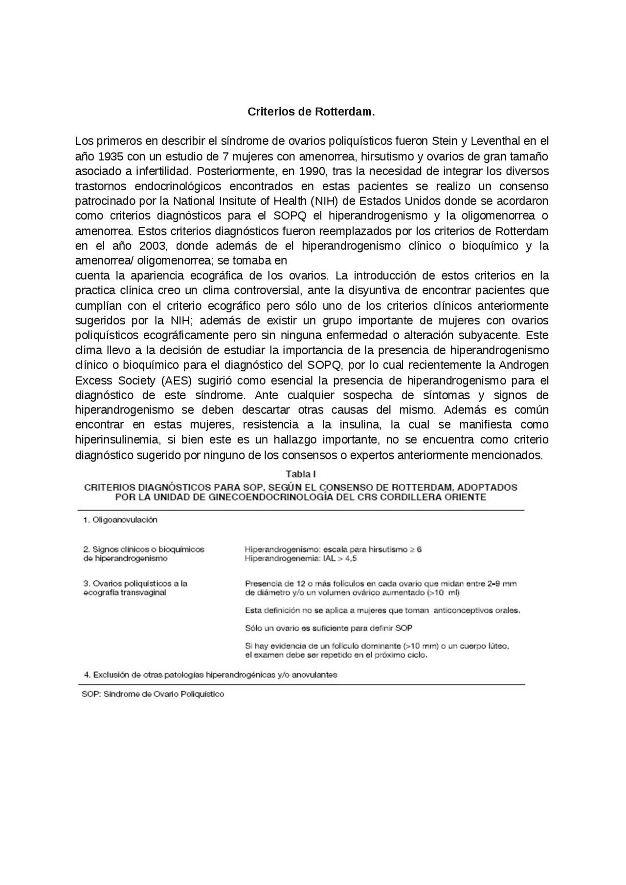 Criterios de Rotterdam - Docsity