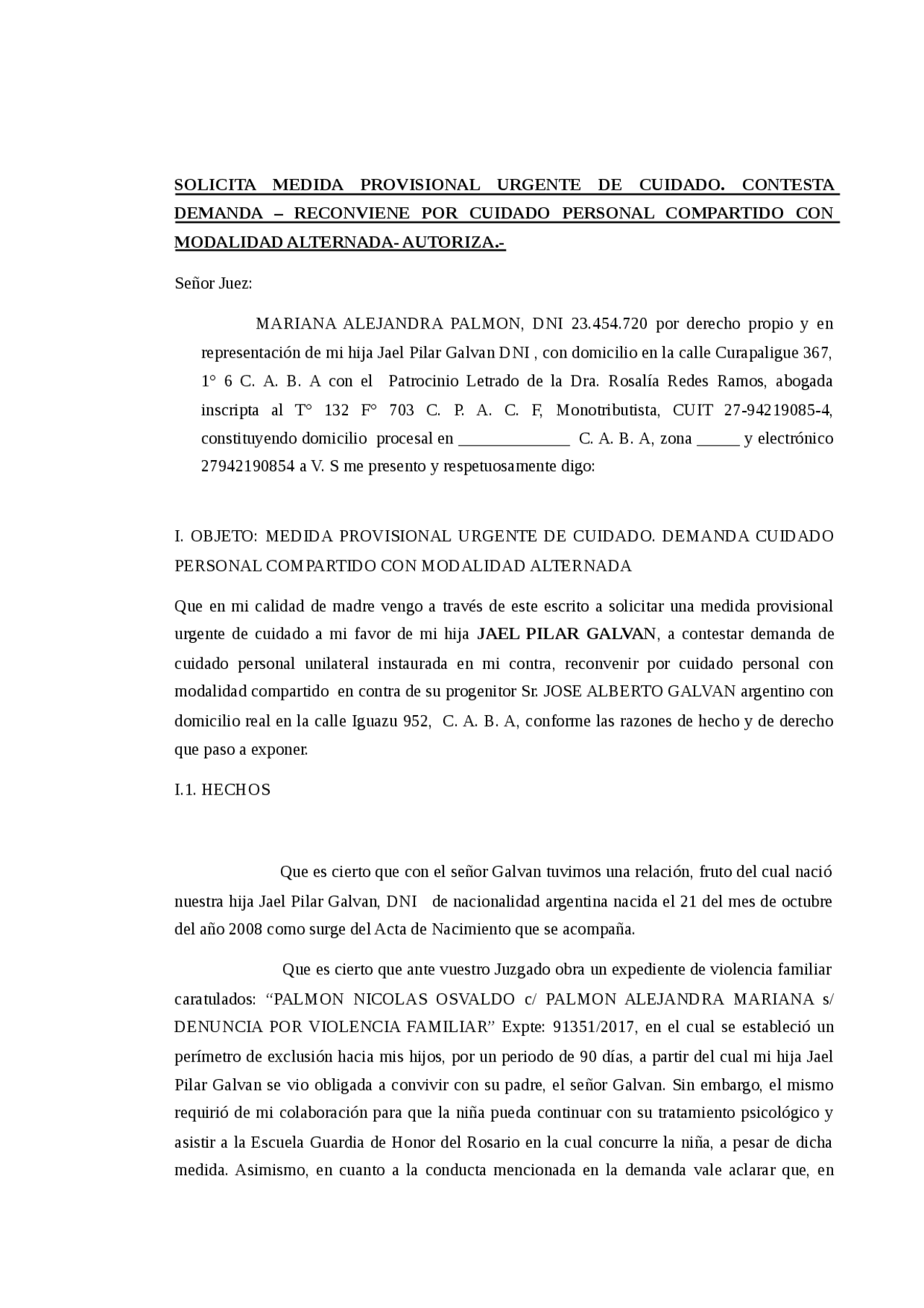 Cautelar , medida provisional - Docsity