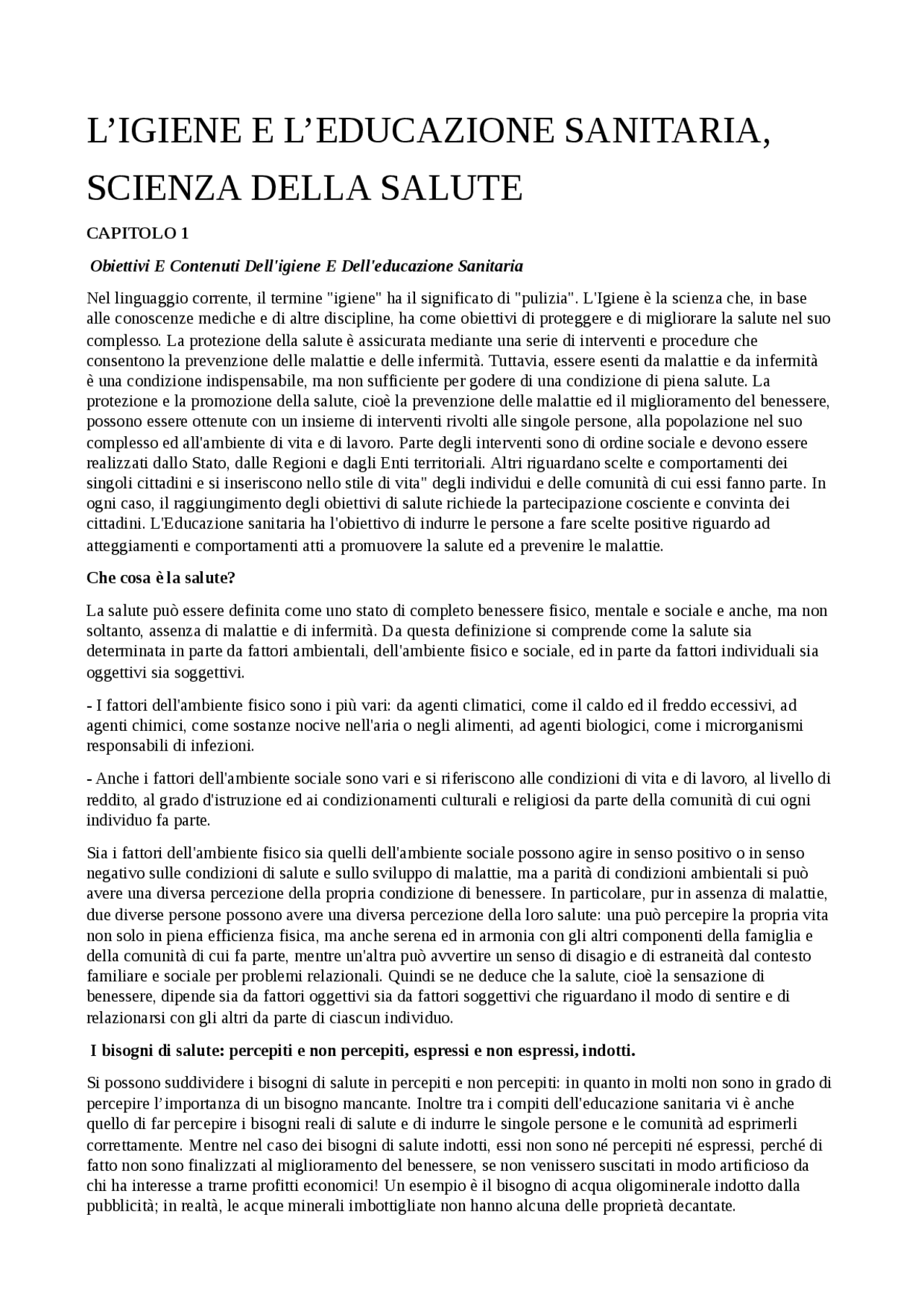 Igiene Riassunto Dettagliato Docsity