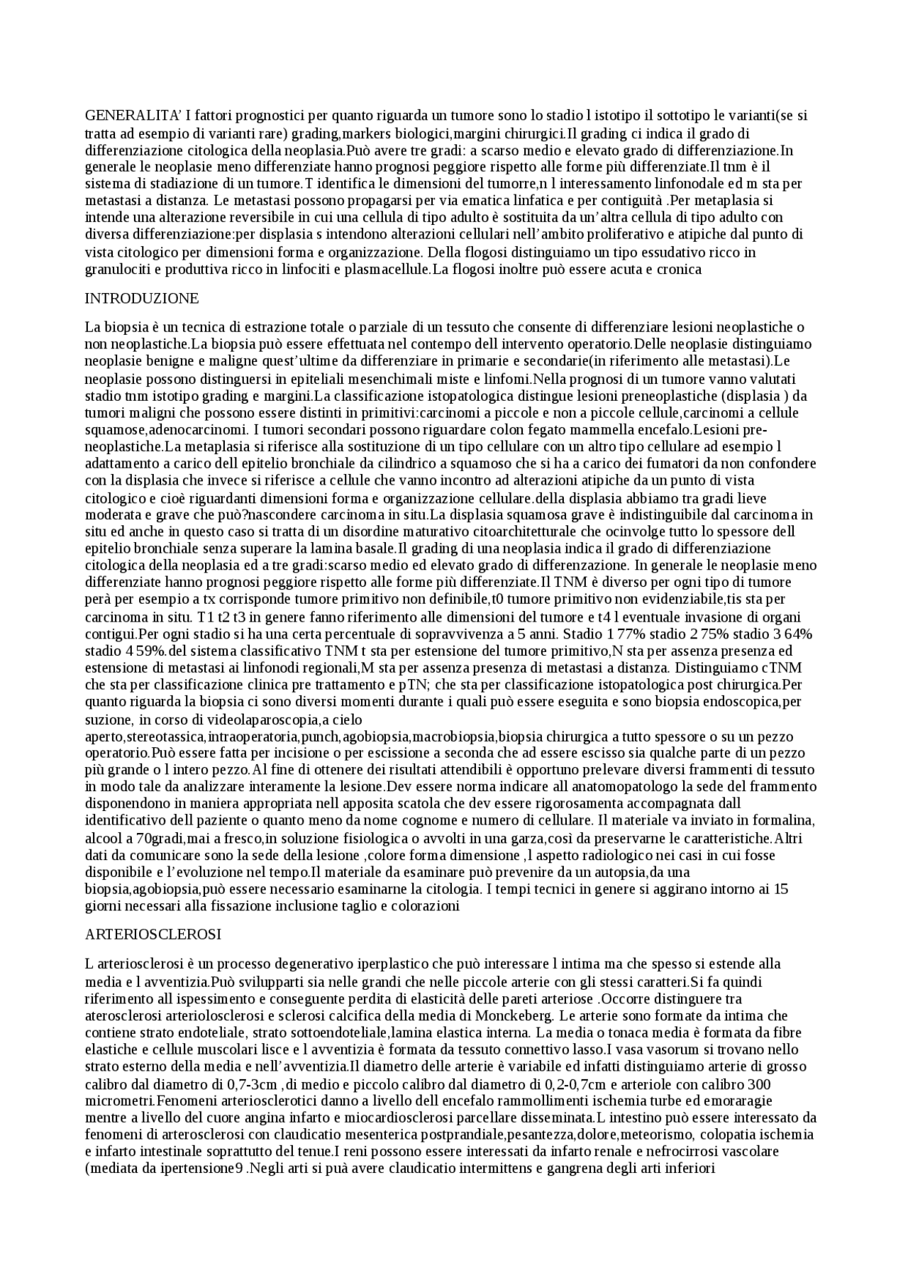 Riassunto Anatomia Patologica Docsity