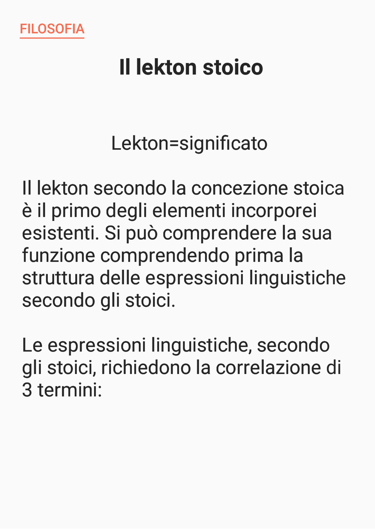 Stoicismo Il Lekton Stoico Docsity