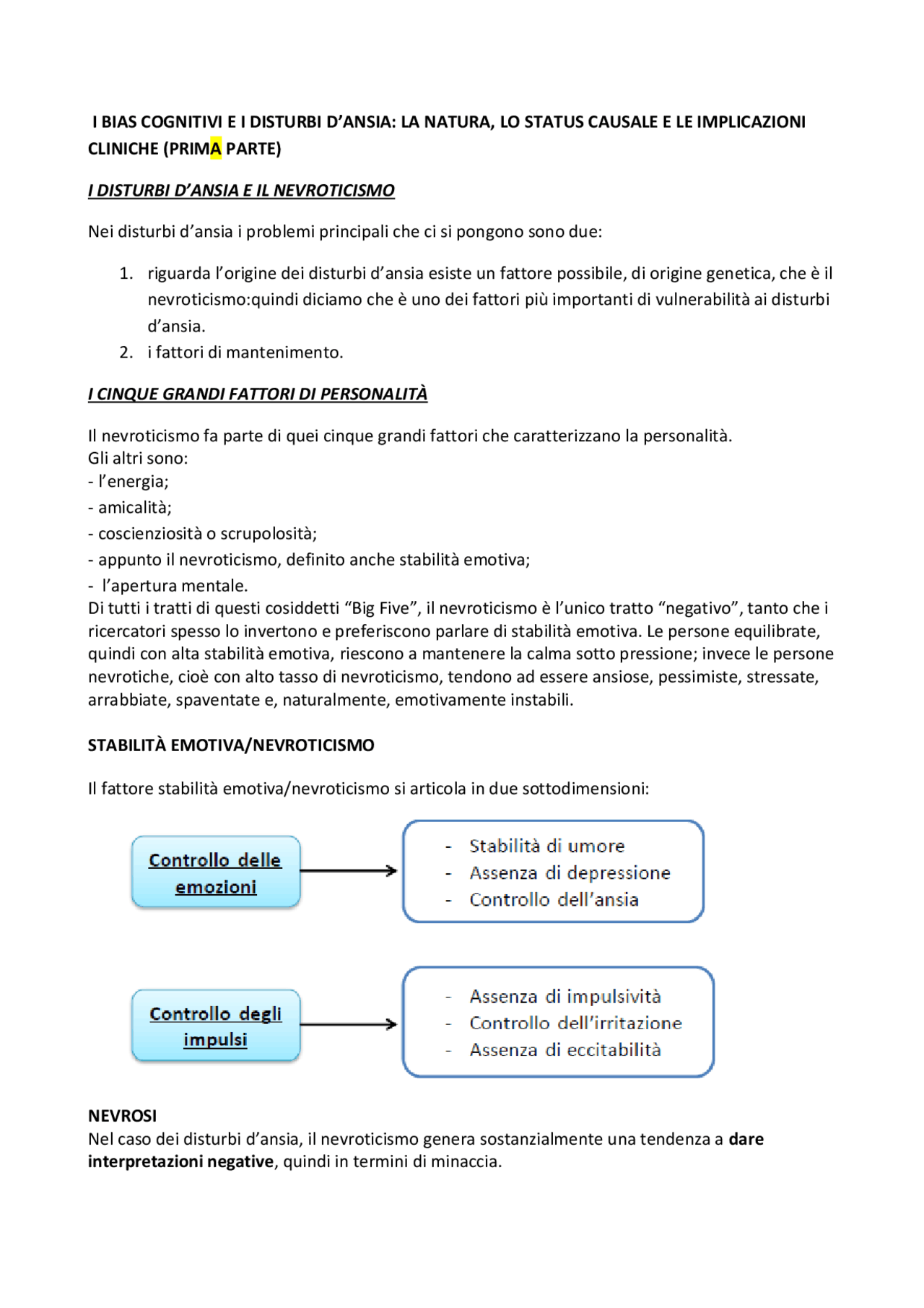 Appunti Clinica Per Ultimo Ripasso Docsity