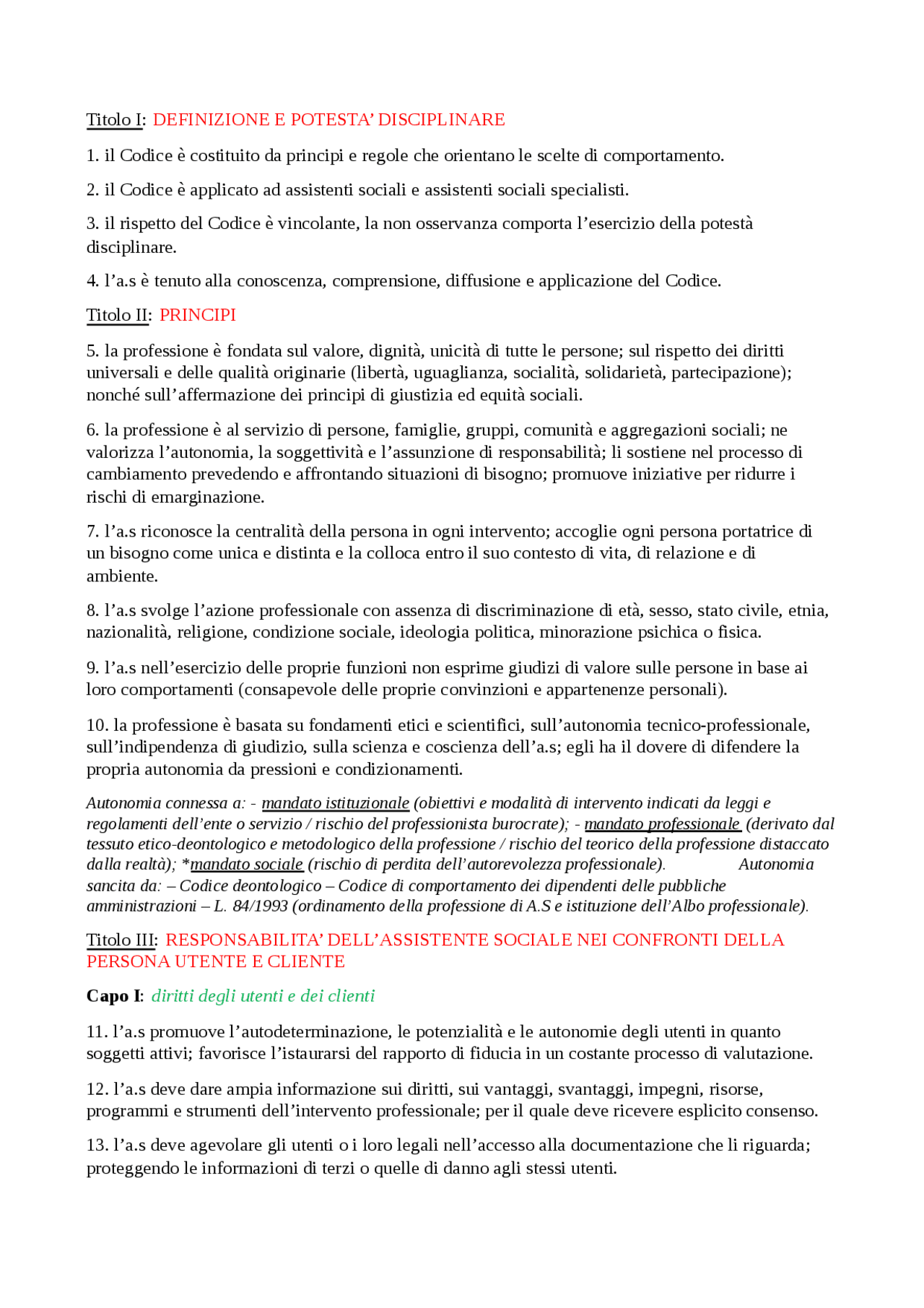 Codice Deontologico Dellassistente Sociale Docsity